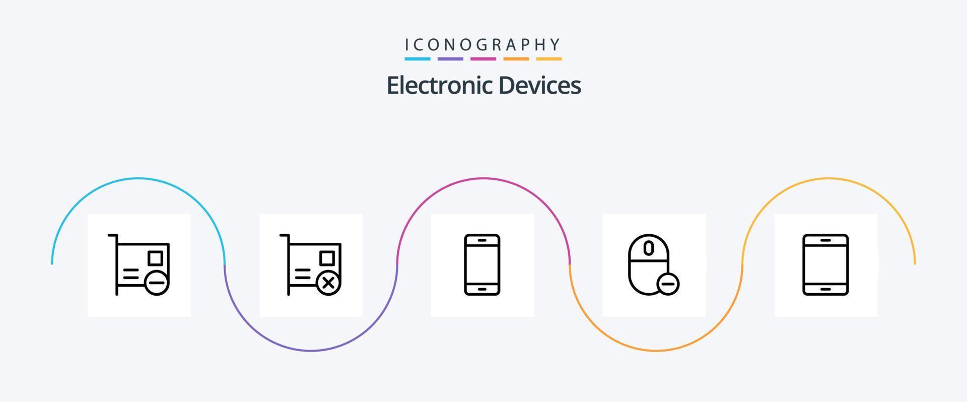 Devices Line 5 Icon Pack Including gadget. computers. hardware. remove. hardware 16648168 Vector ...