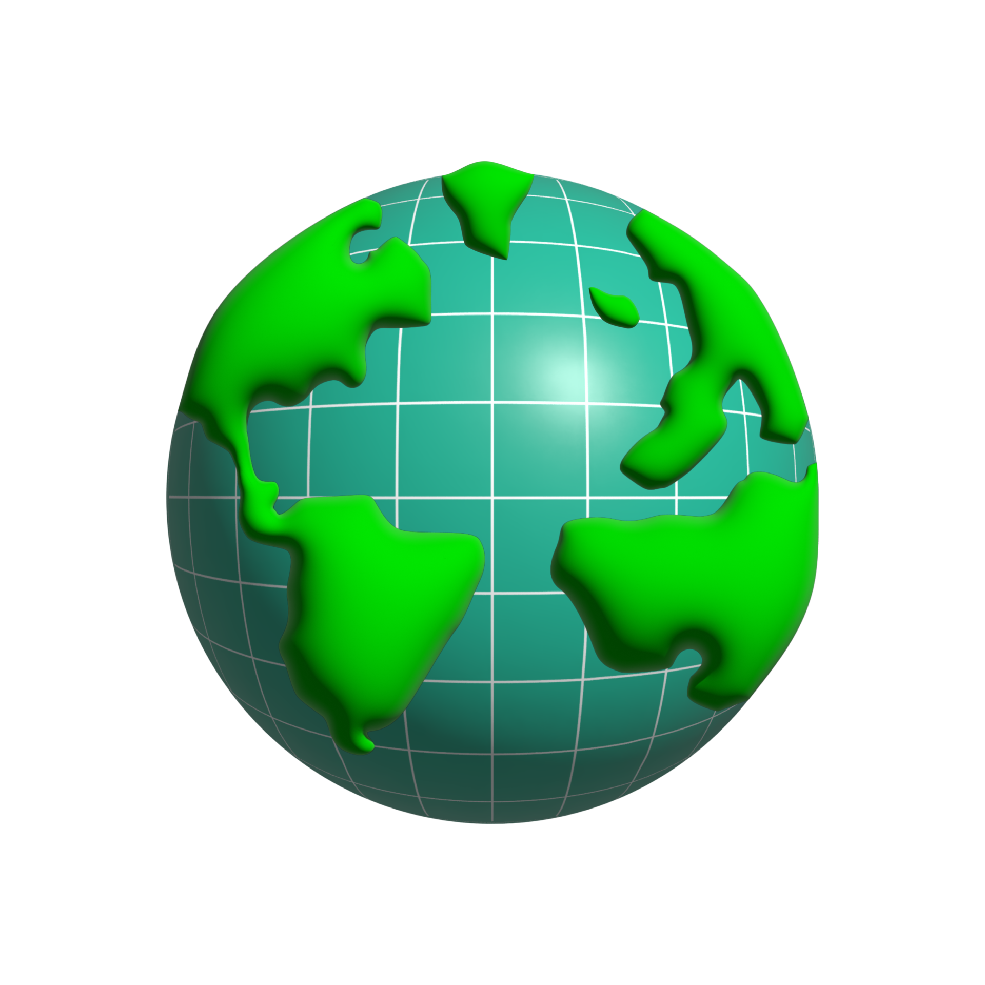 Earth cartoon style.Green world 3d illustration 16652251 PNG