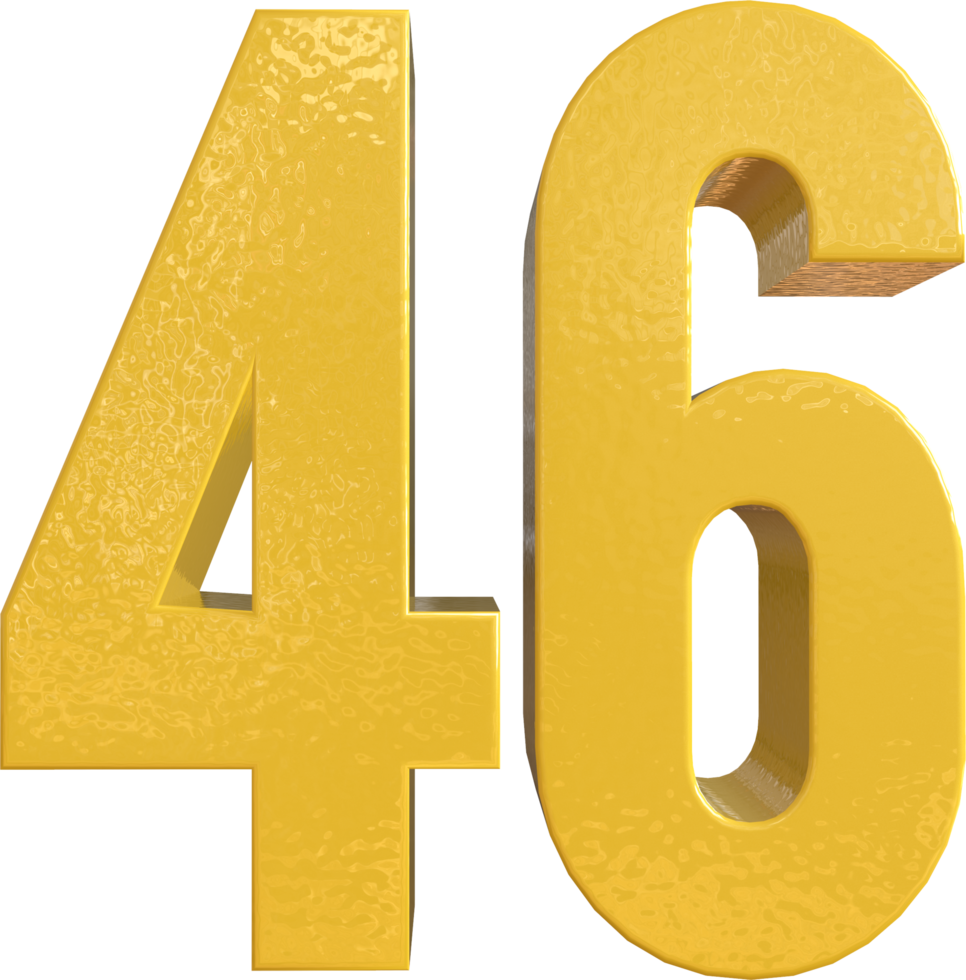 Render 3d De Pintura De Metal Amarillo Número 46 16653164 Png
