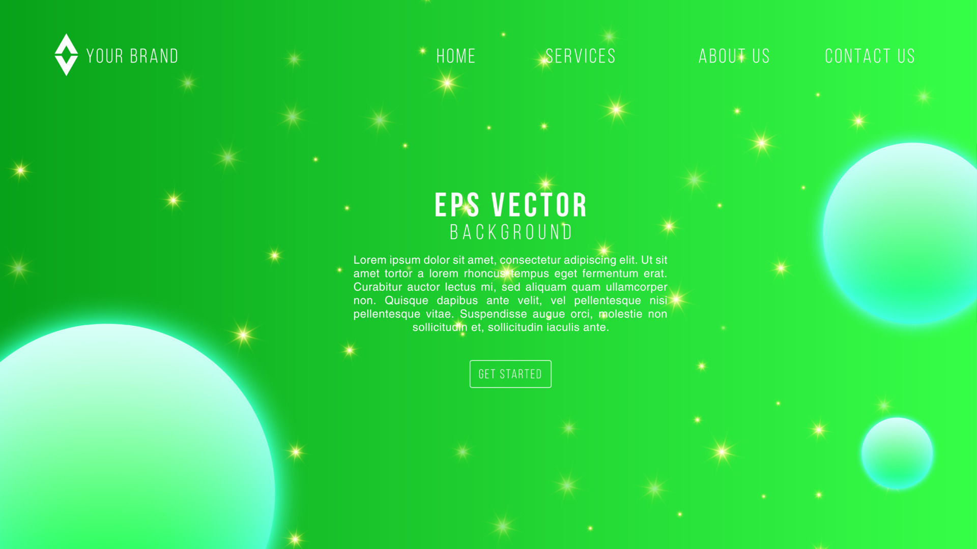 Light Green vector layout with cosmic stars web page design. Blurred ...