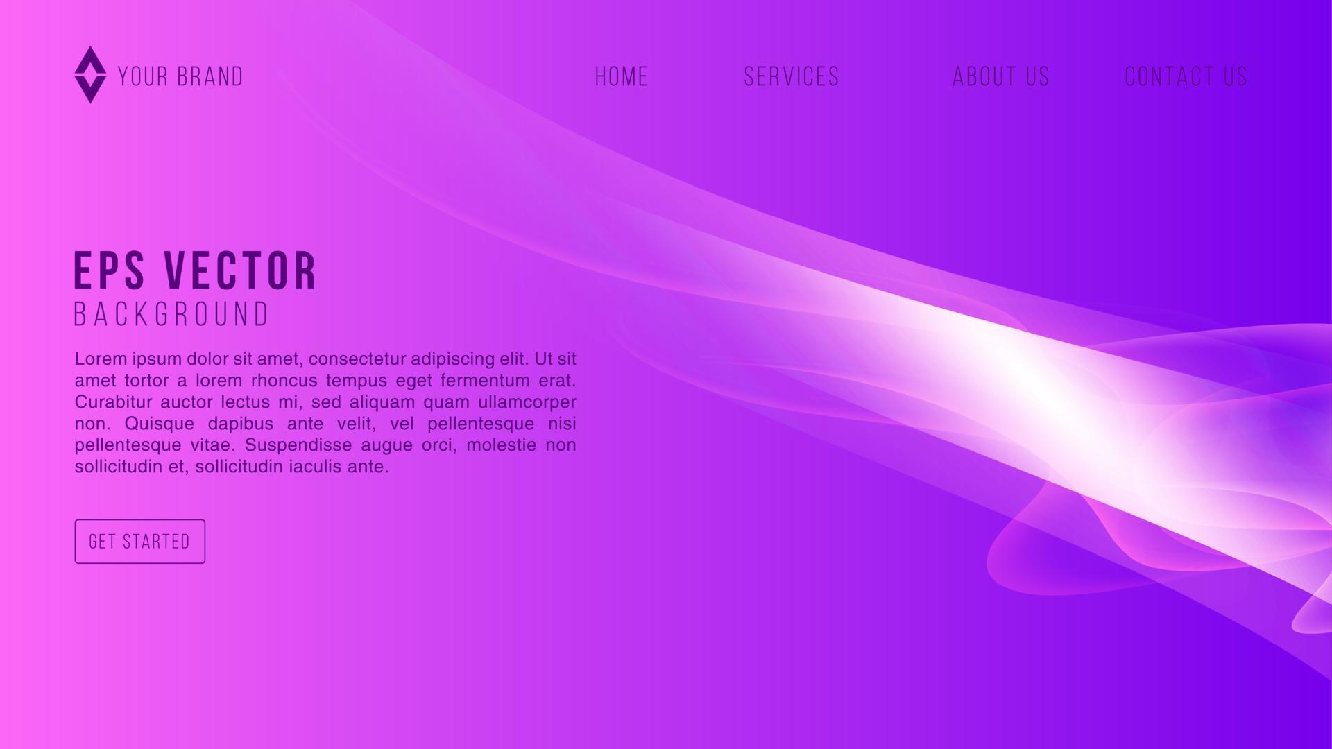 Landing Page Website Template Vector. Abstract purple gradient Vector illustration concepts of ...