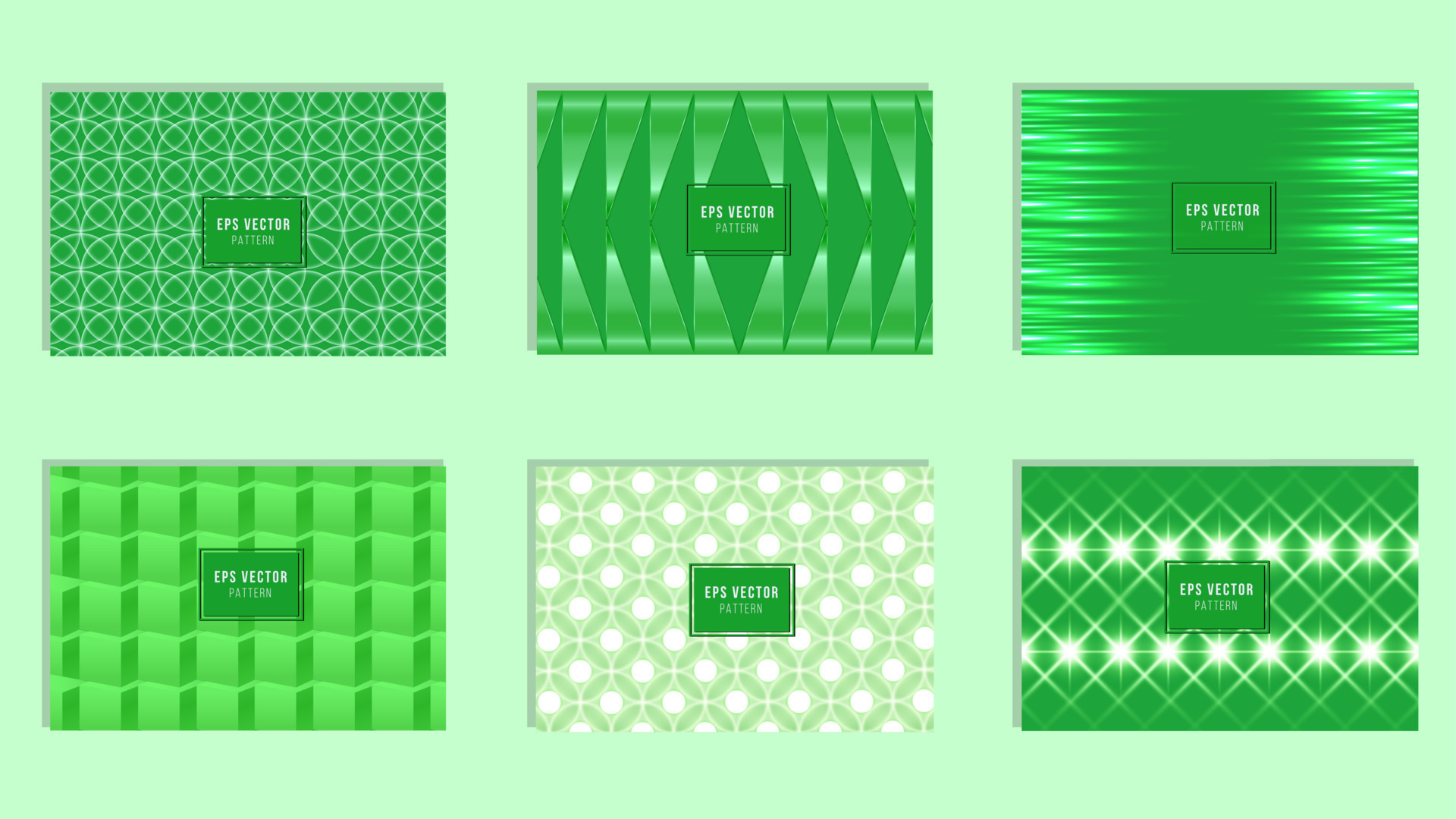 Set of green pattern template, green gradient background 16654359 ...