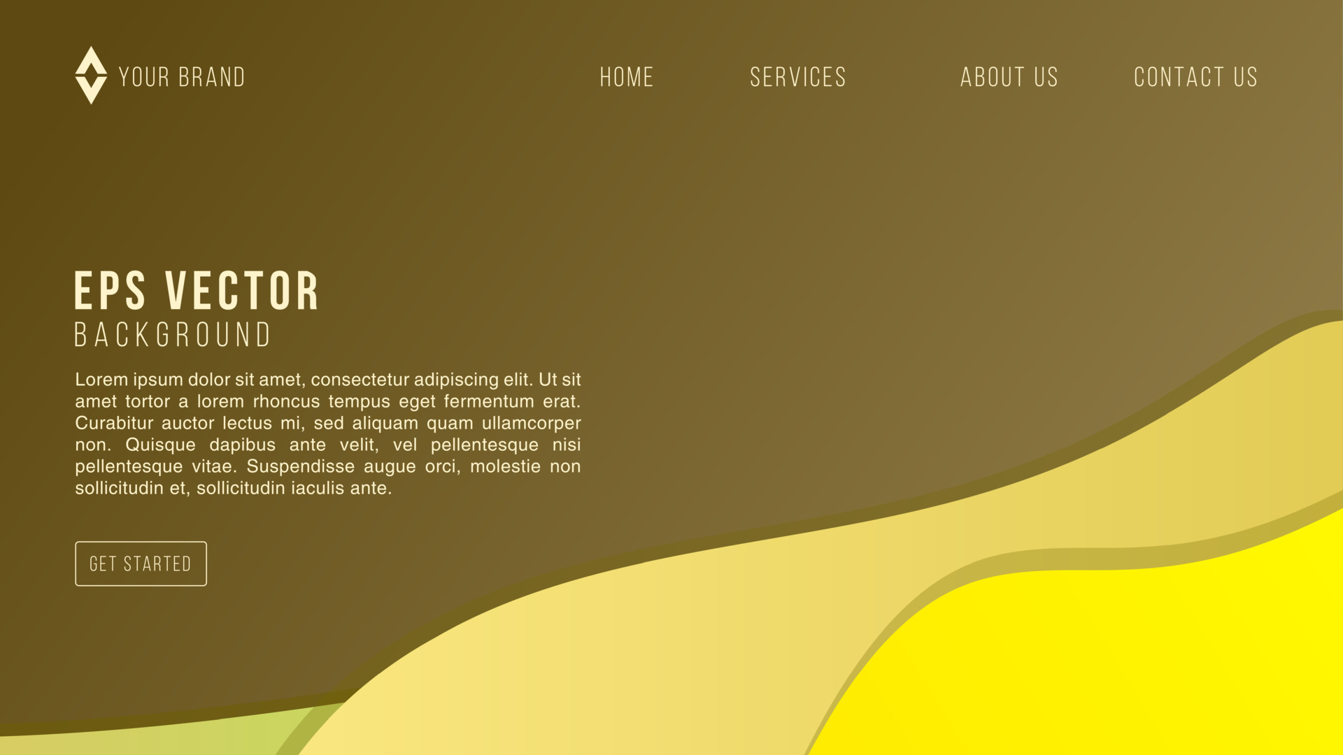 Brown and yellow minimalism background in large web page screen size ...
