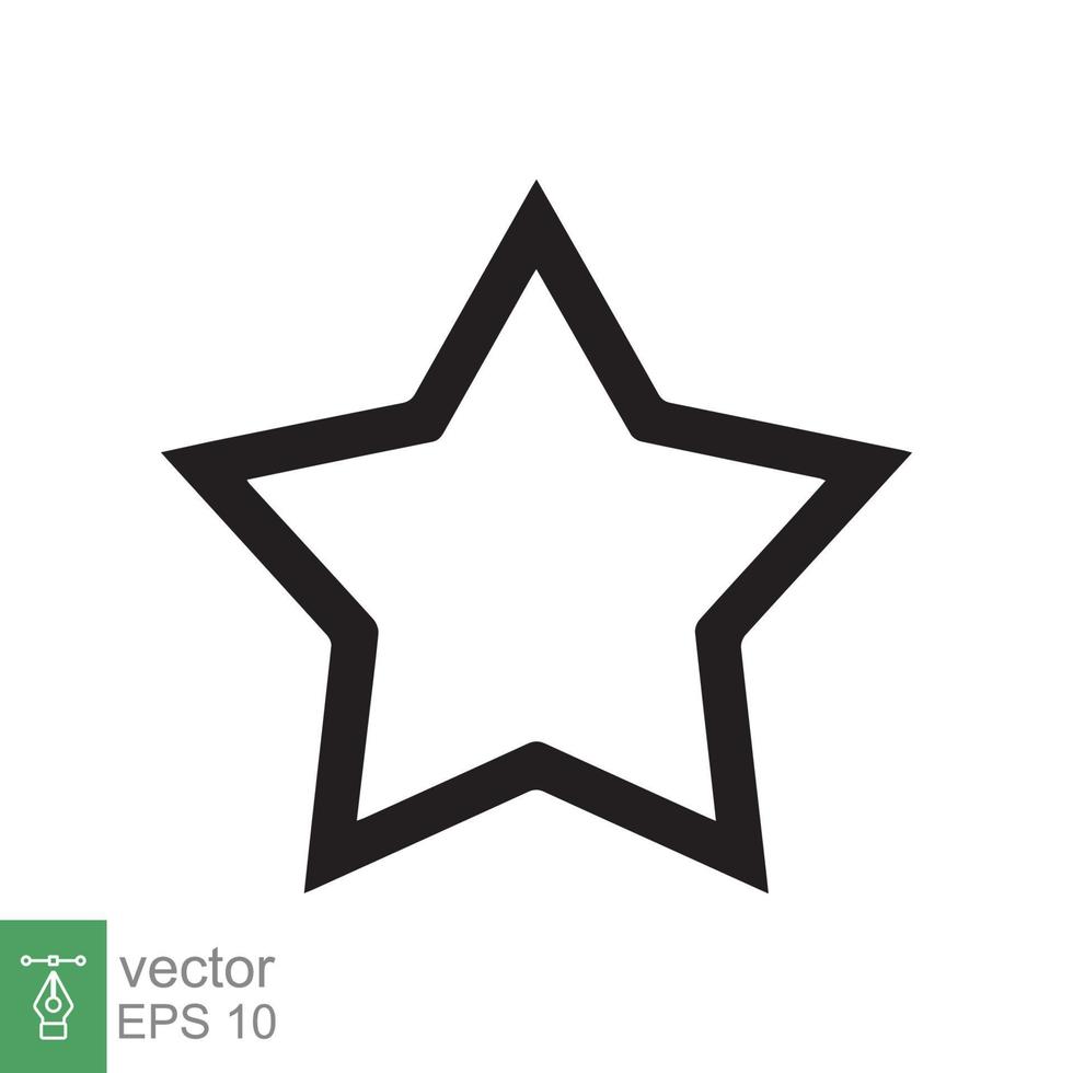 Star icon. Simple outline style. Black star, silhouette, favorite, rating star emblem shape ...