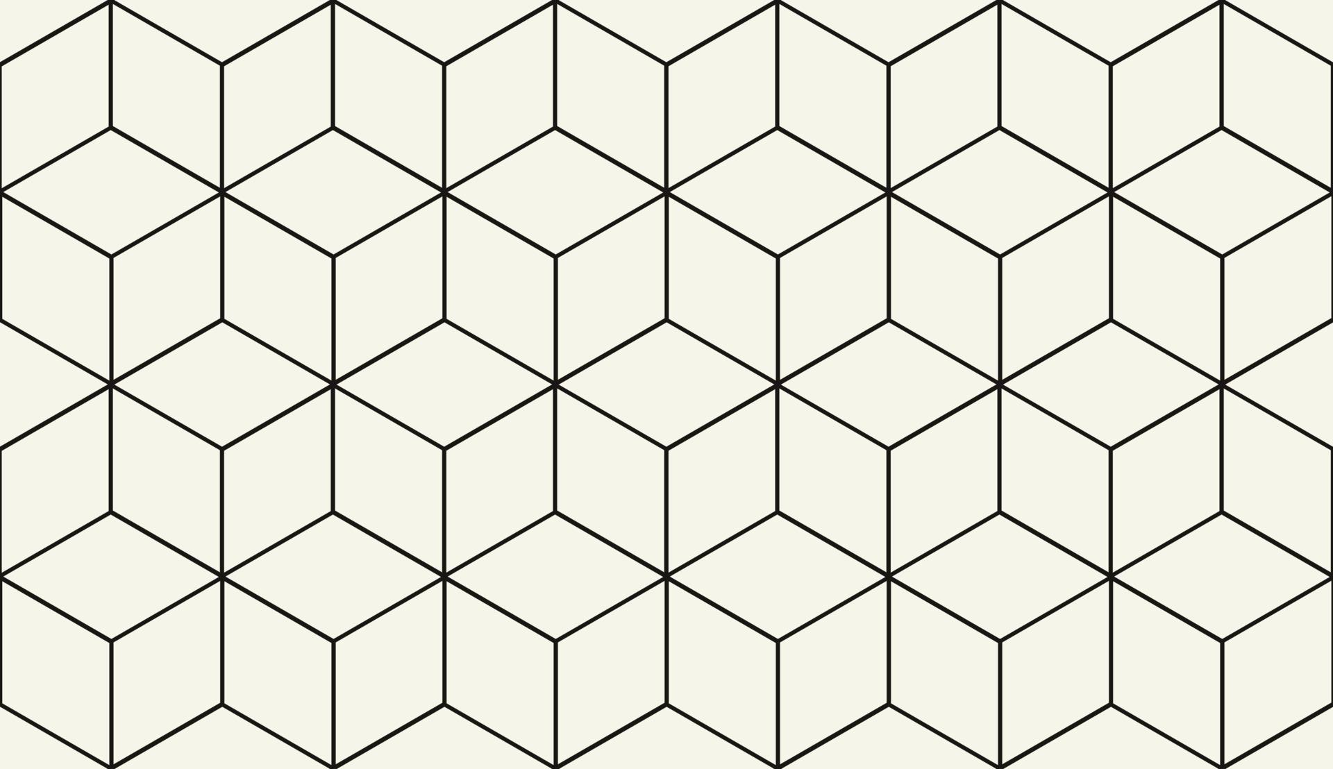 Cube Hexagon Pattern Background Seamless Geometric Pattern Vector Tile Line Wallpaper Cubic