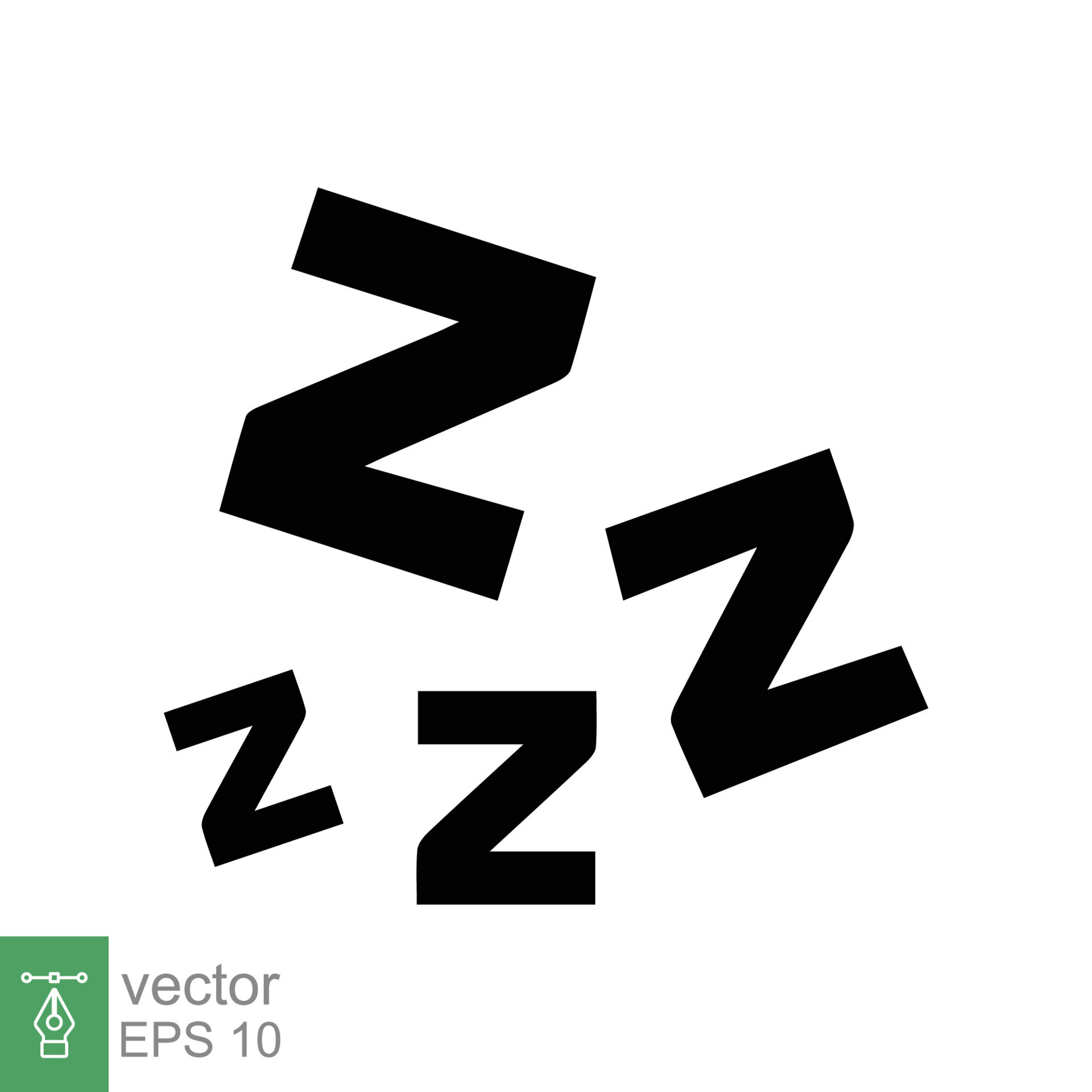 signo de letras dormir zzz. garabato de escritura, icono de ronquido zzzz, sueño, siesta ...