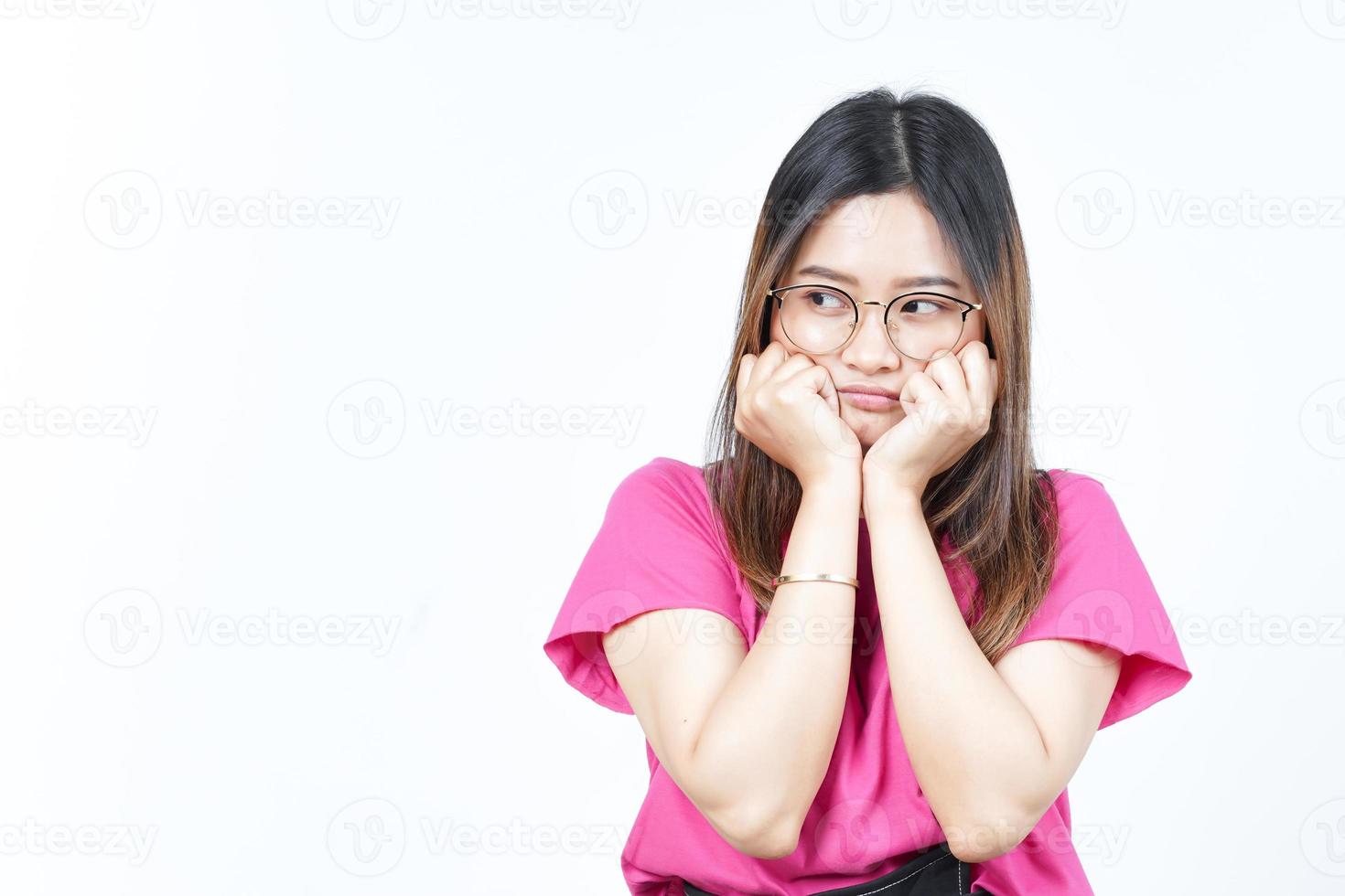 Sad Looking upset, sulking and frowning Of Beautiful Asian Woman ...