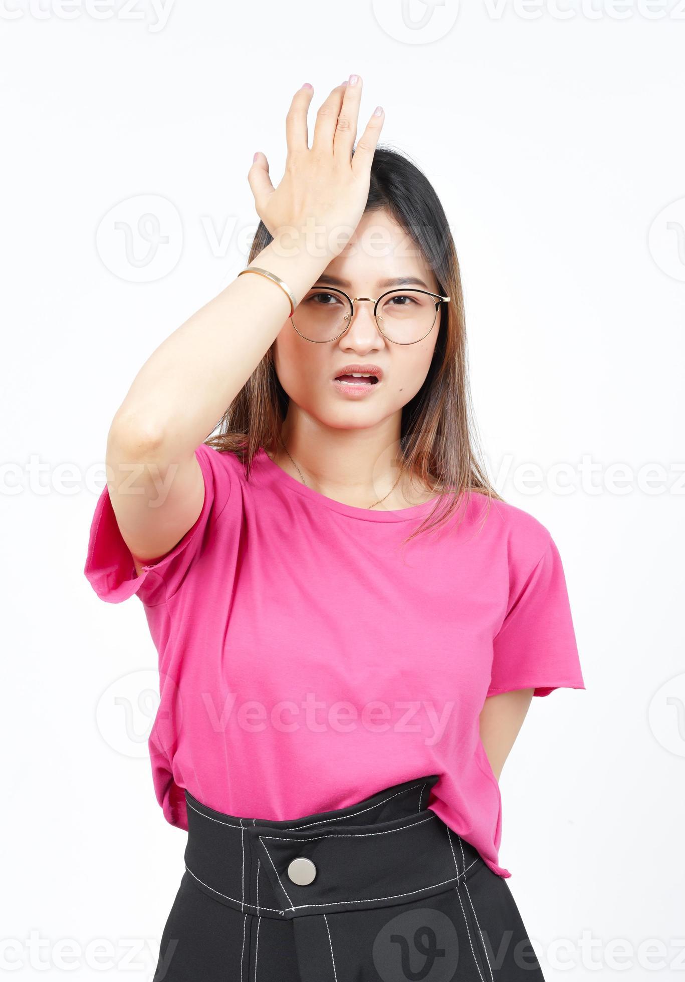 Forget something gesture Of Beautiful Asian Woman Isolated On White ...