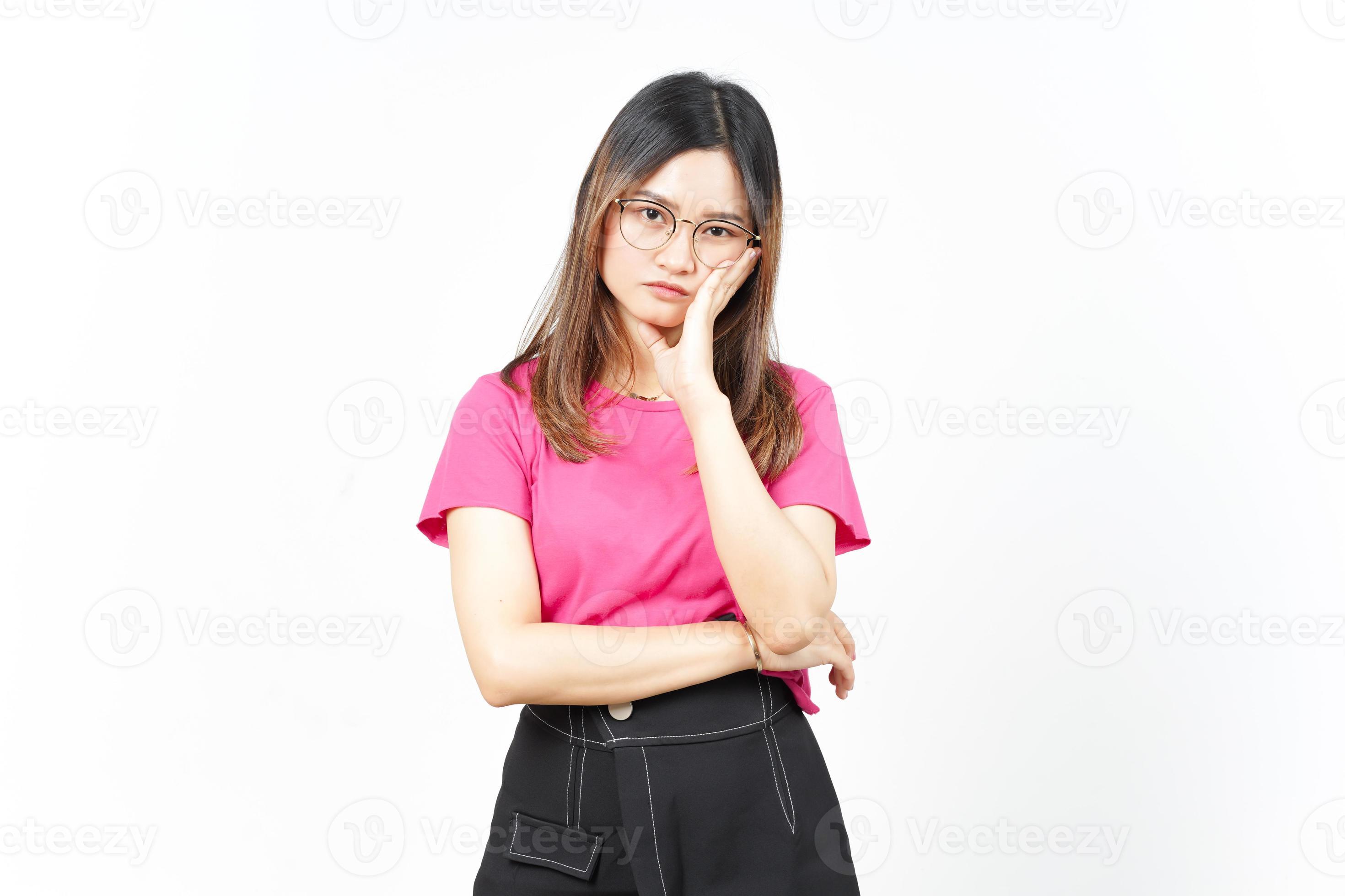 Boring Gesture Of Beautiful Asian Woman Isolated On White Background ...