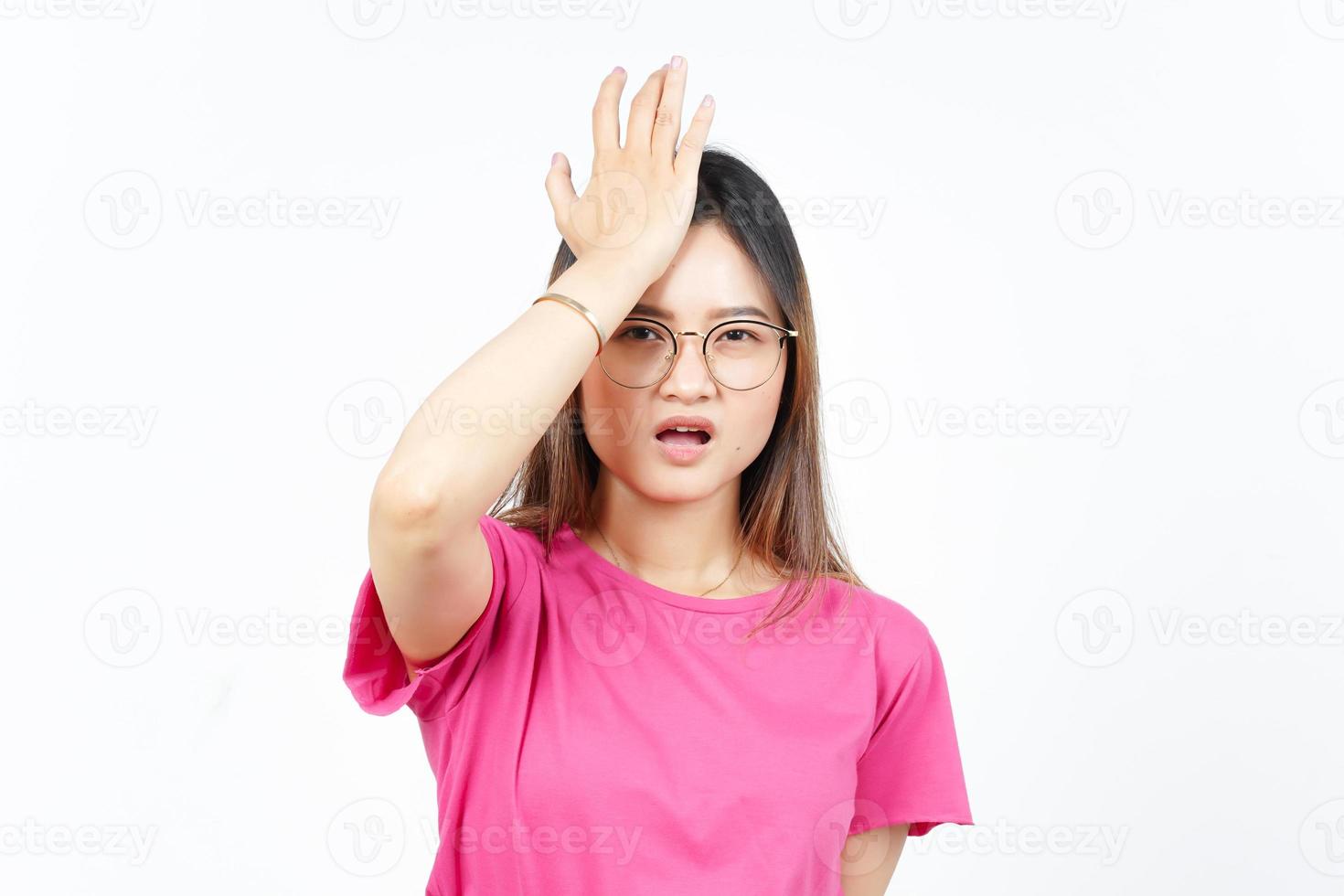 Forget something gesture Of Beautiful Asian Woman Isolated On White ...