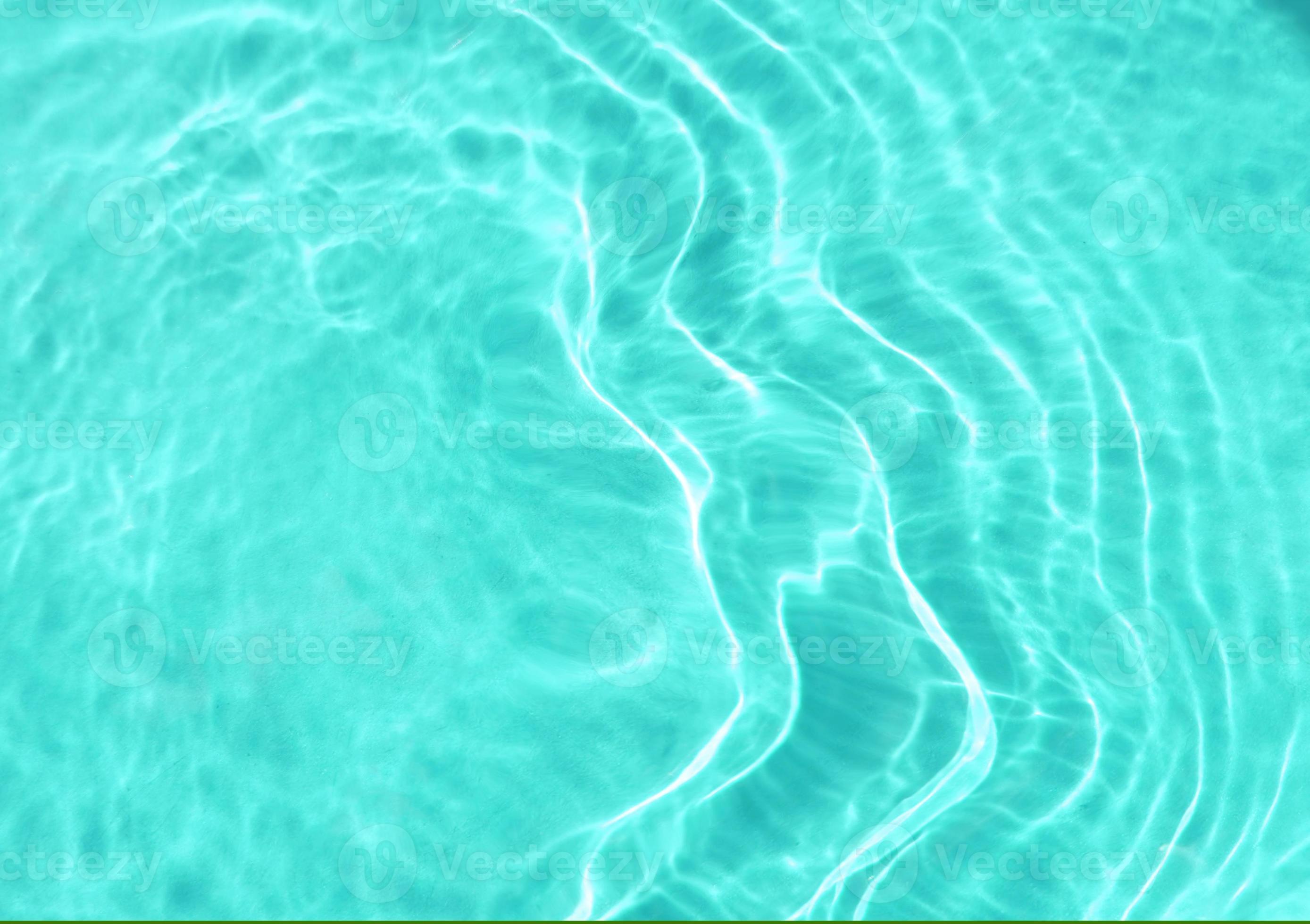 Realistic natural water wave overlay for background, blurred transparent blue colored water ...