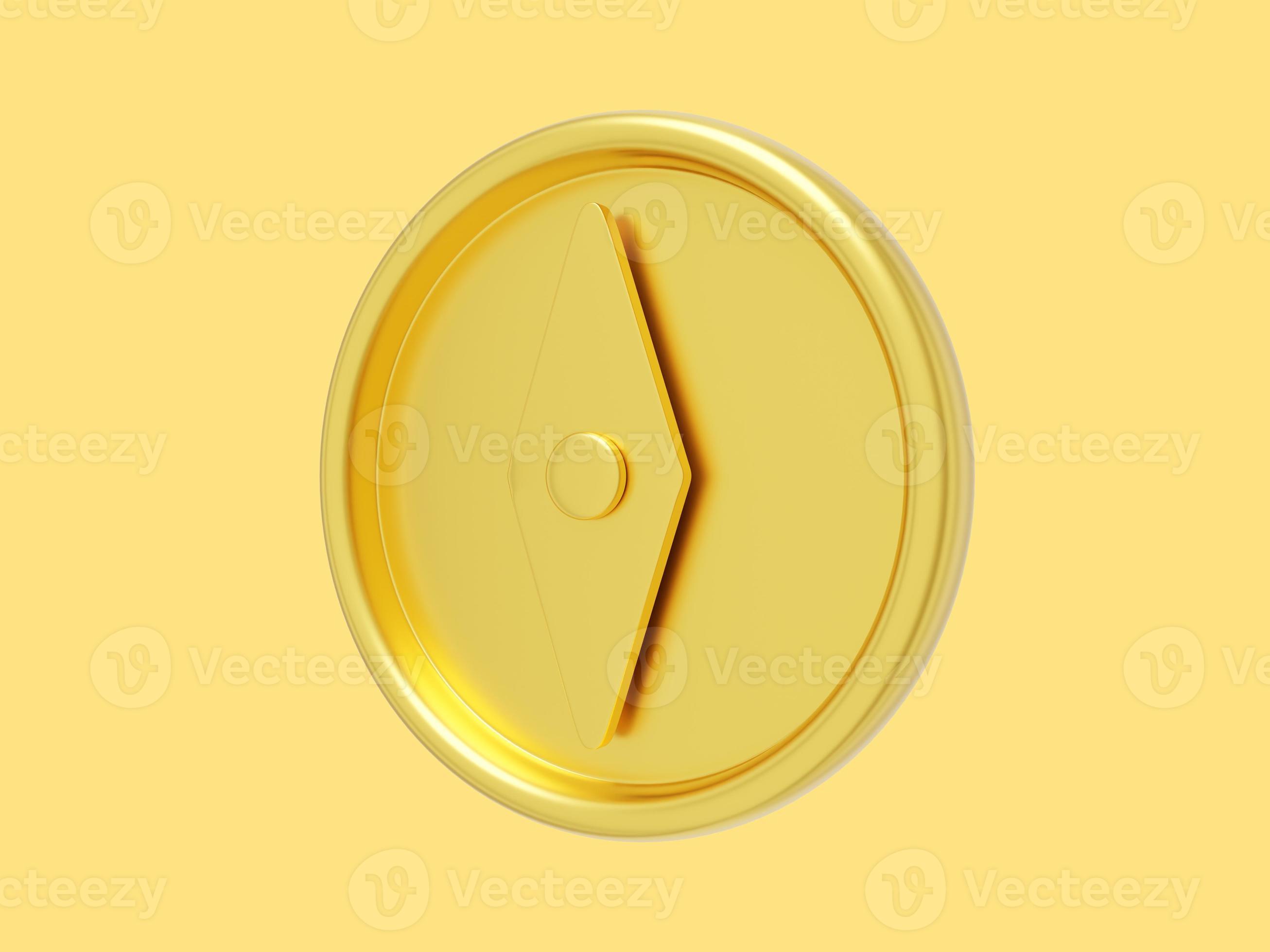 Compass Gold Metal Navigation Direction Finding 3d Rendering Icon