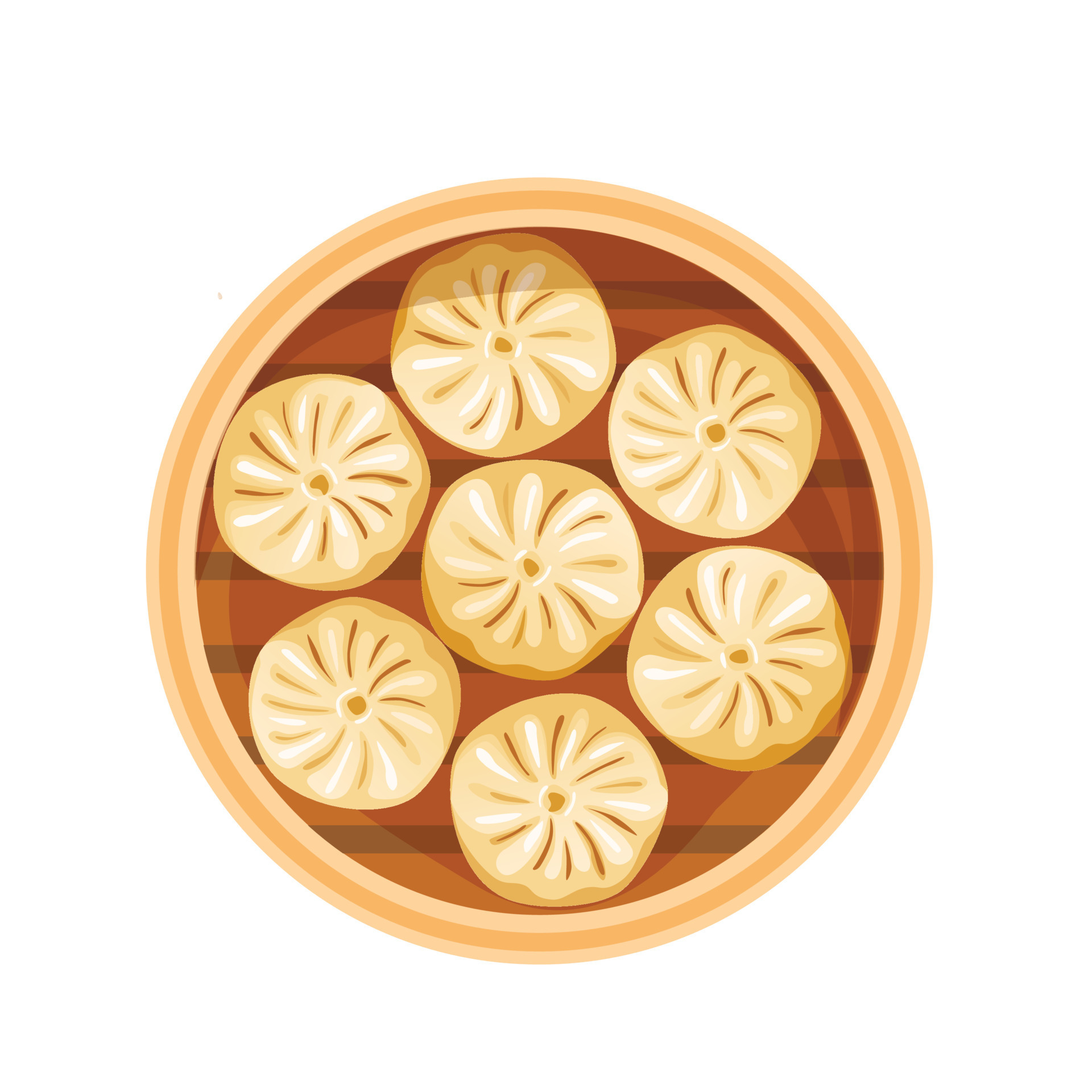 Dim Sum Traditional Chinese Dumplings In Bamboo Steamer Basket View From Above Asian Food