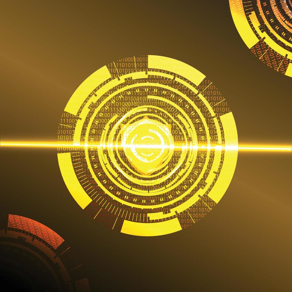 gold network light of circle code abstract technology background ...
