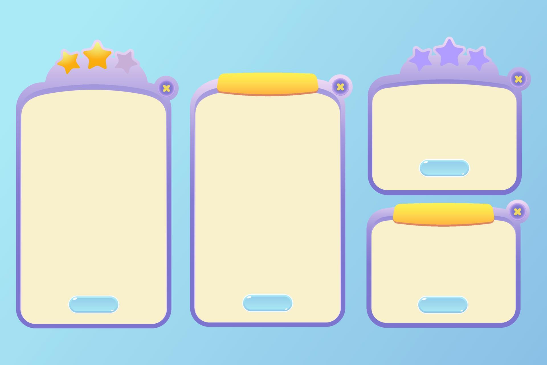 Game asset UI design cartoon element with elegant and colorful 16666552 ...