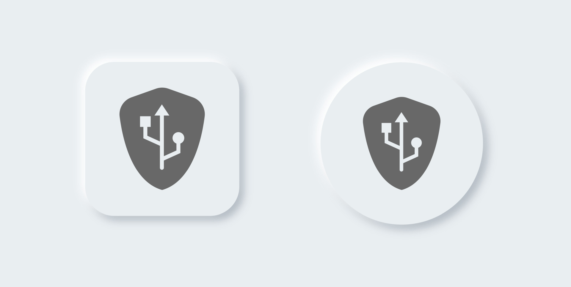Secure Usb Solid Icon In Neomorphic Design Style Data Transfer Signs