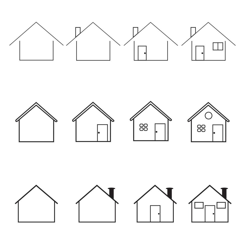 Set 1 of line icons representing house Vector Illustration Design ... Set 1 of line icons representing house Vector Illustration Design ...