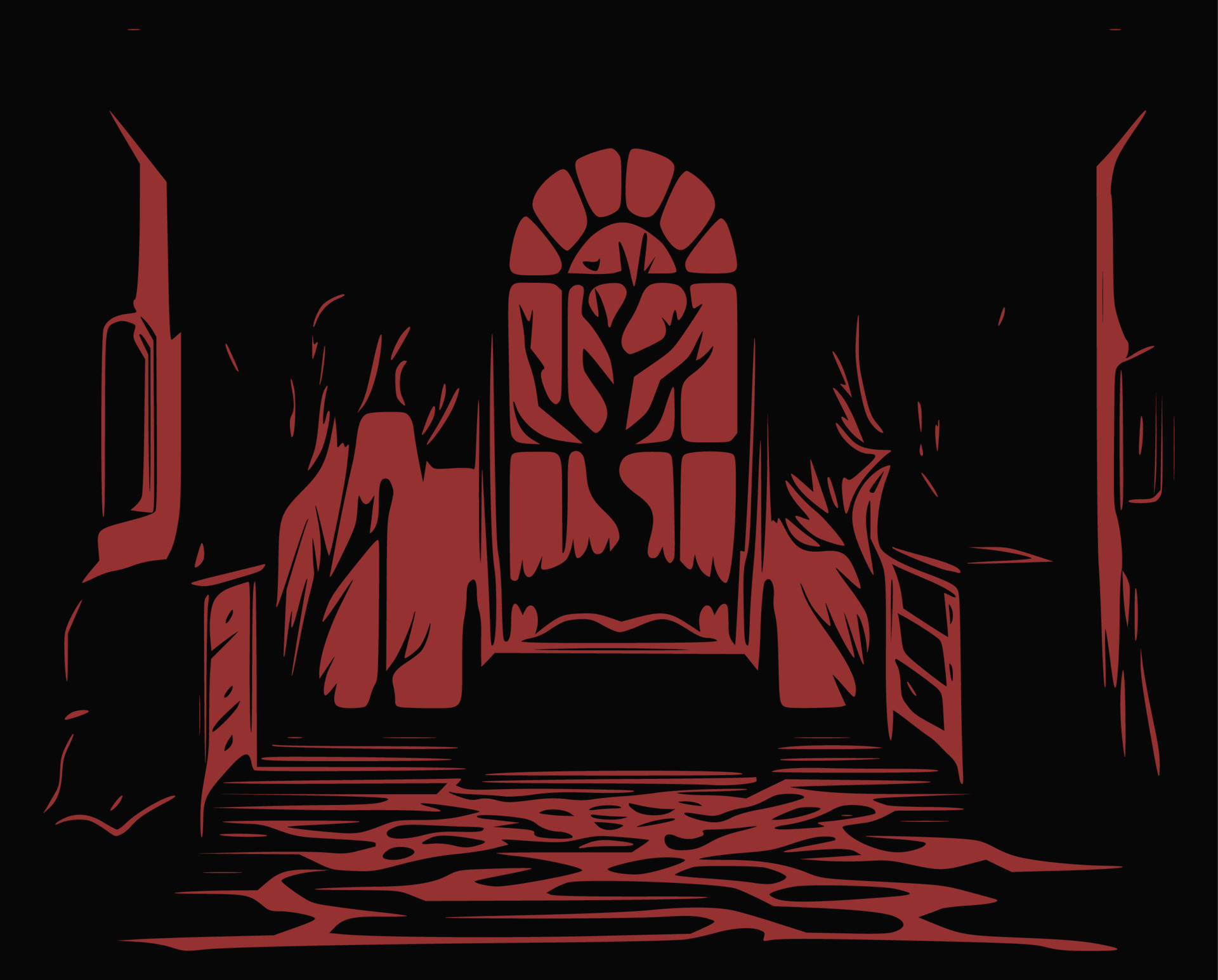 Dramatic, Creepy, Horror, Scary, Mystery, or Crime room Illustration ...