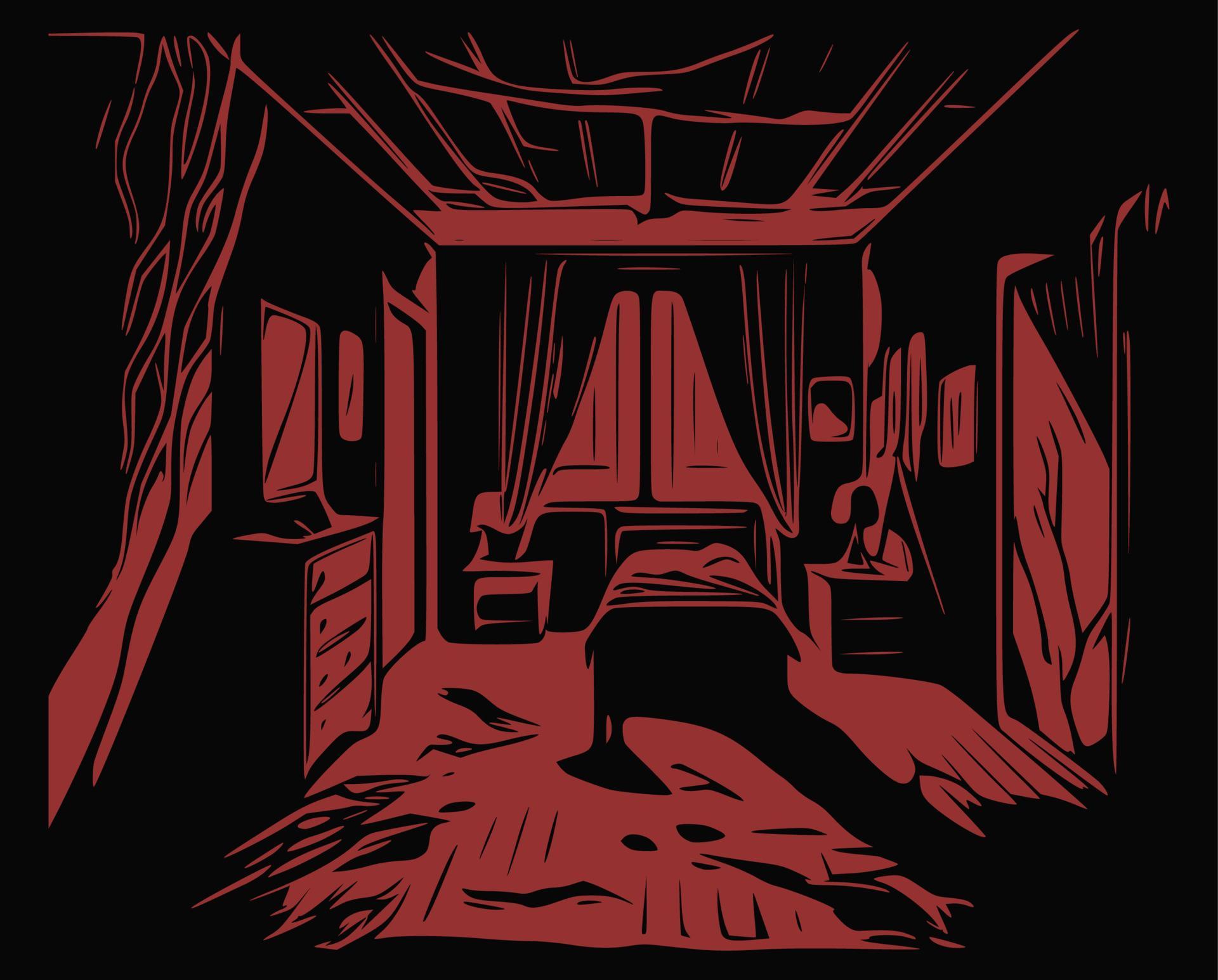 Dramatic, Creepy, Horror, Scary, Mystery, or Crime room Illustration ...