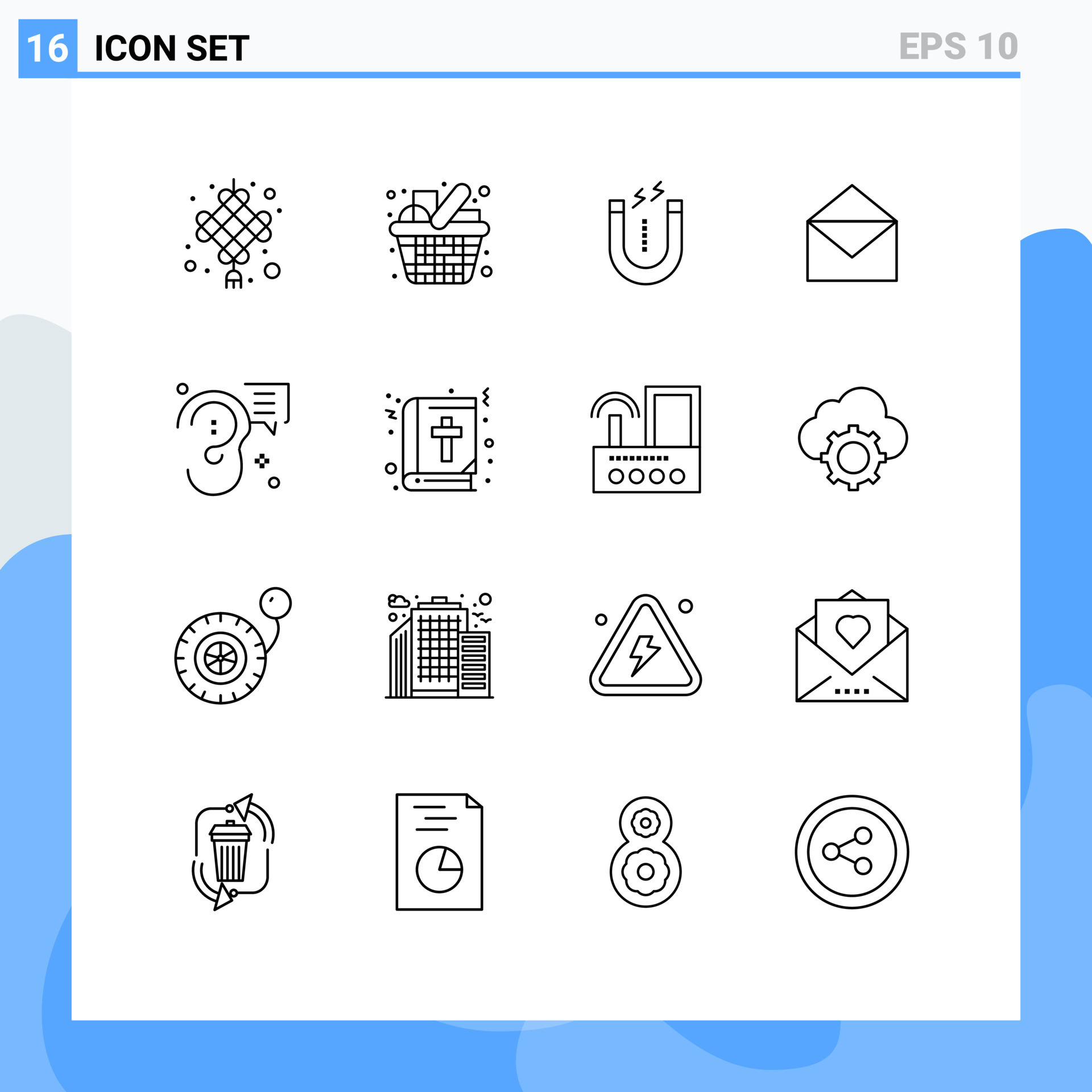 16 Universal Outlines Set For Web And Mobile Applications Buzz Message