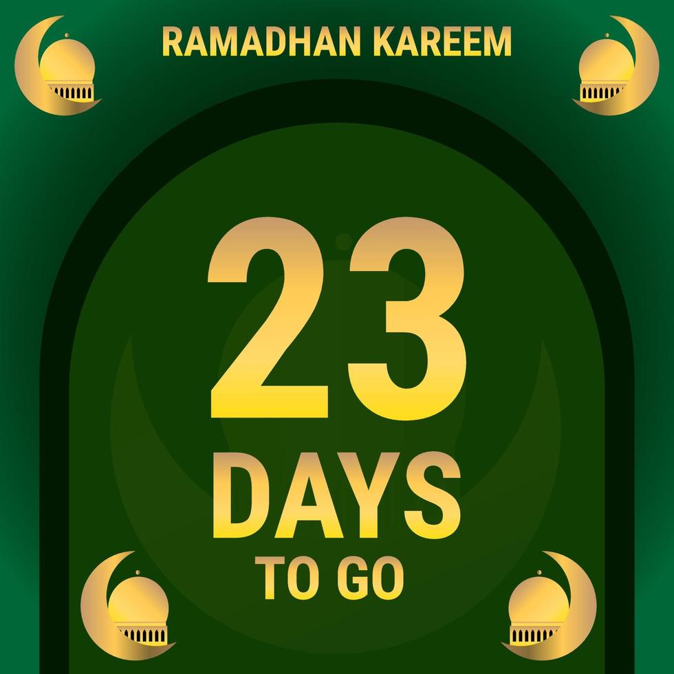 23 Days to go. Countdown leaves banner day. calculating the time for the month of Ramadan. Eps10 ...