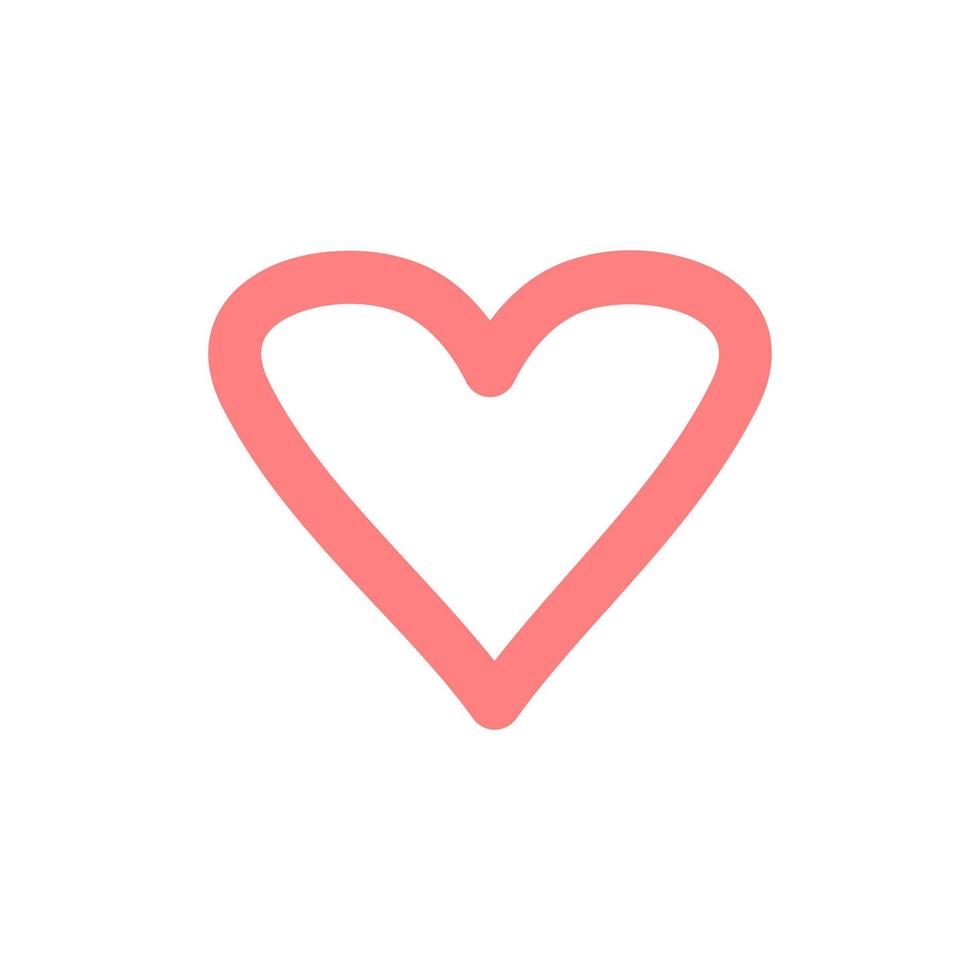 Simple Line Love Shape Vector Sweet Heart Vector Illustration Template