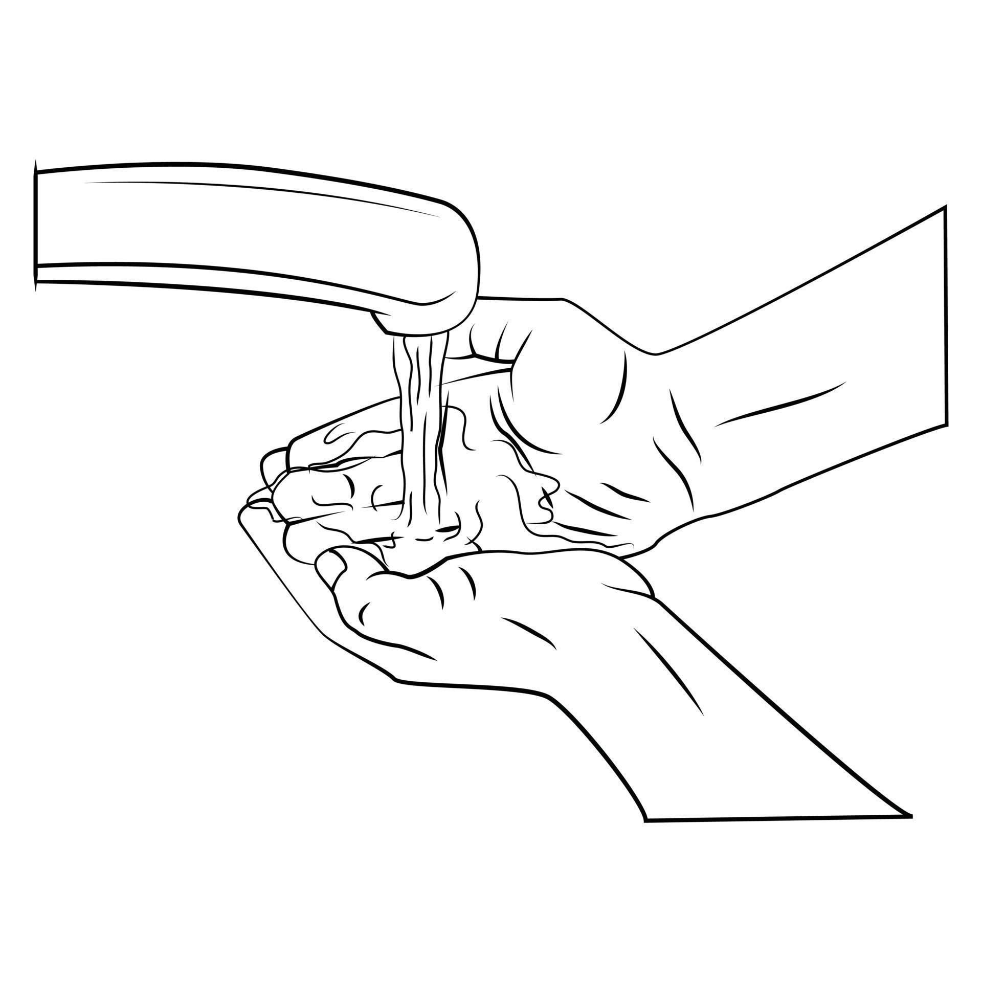 Washing Hand Outline Illustration 16674146 Vector Art at Vecteezy