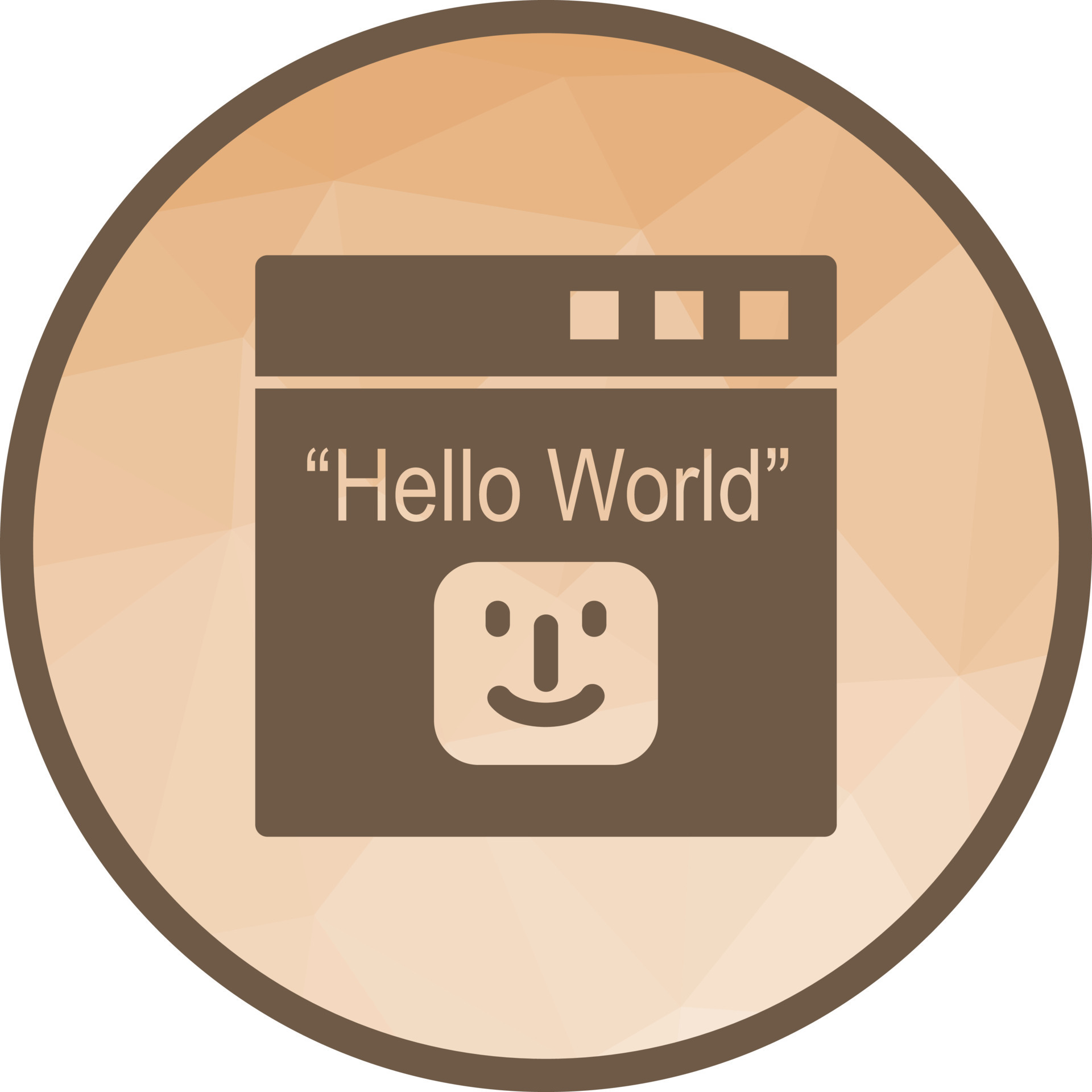 Hello World Program Low Poly Background Icon 16689574 Vector Art At Vecteezy