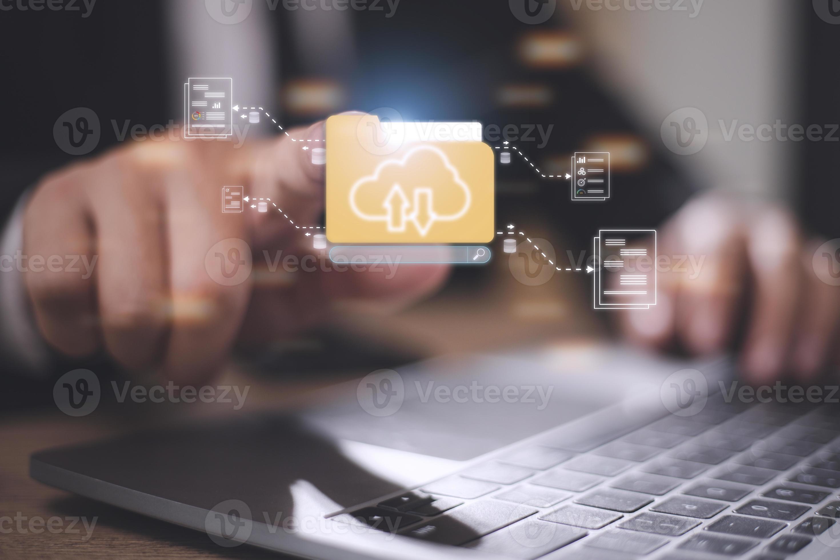 Uploading documents from folder. Open File folder with flying blank ...