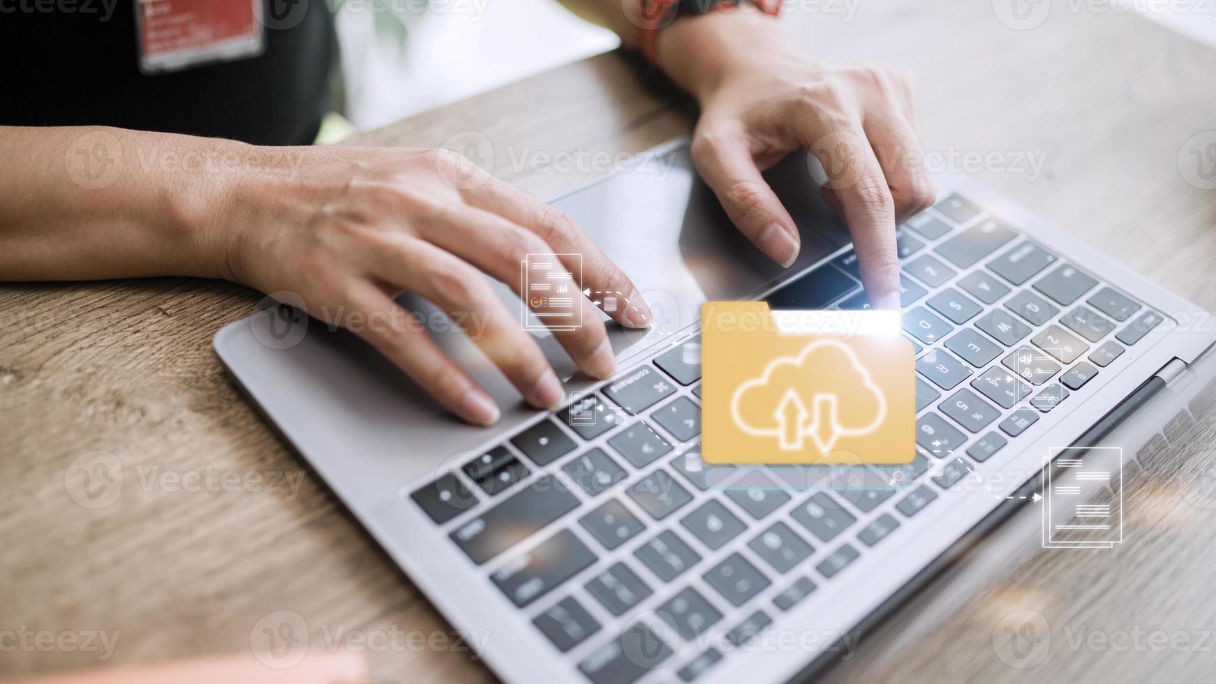 Uploading documents from folder. Open File folder with flying blank documents. Data transfer ...