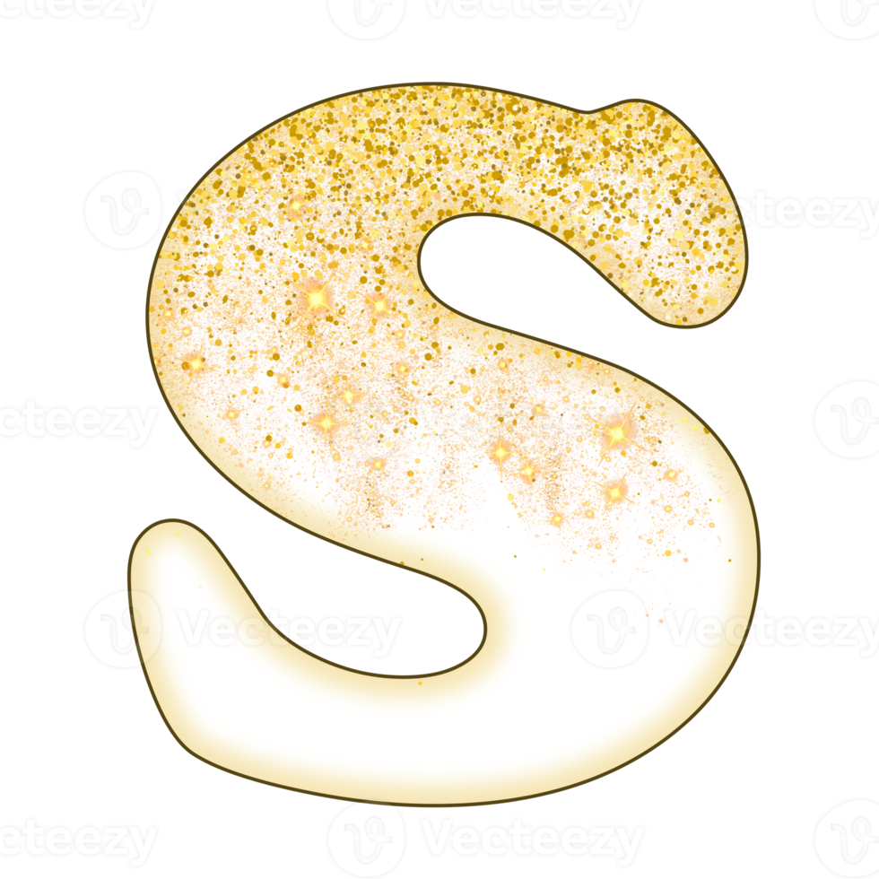 Half Gold Glitter Alphabet 16691577 PNG