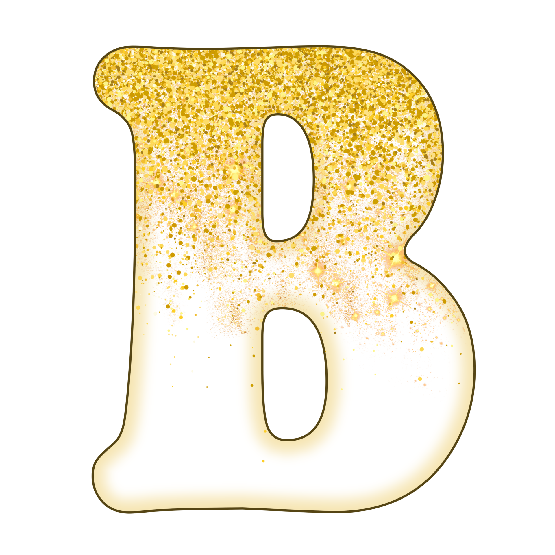 alfabeto de brillo medio dorado 16691578 PNG