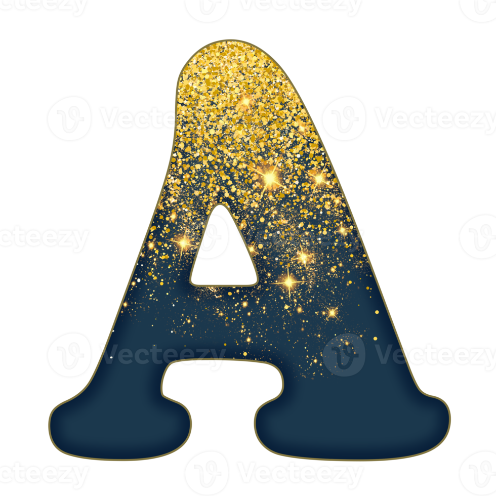 Half Gold Glitter Alphabet 16691583 PNG