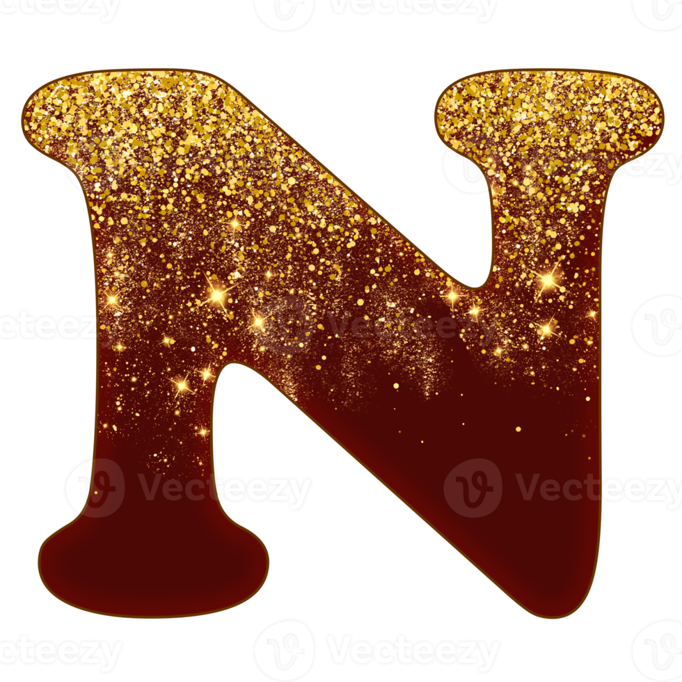 Half Gold Glitter Alphabet 16691886 PNG
