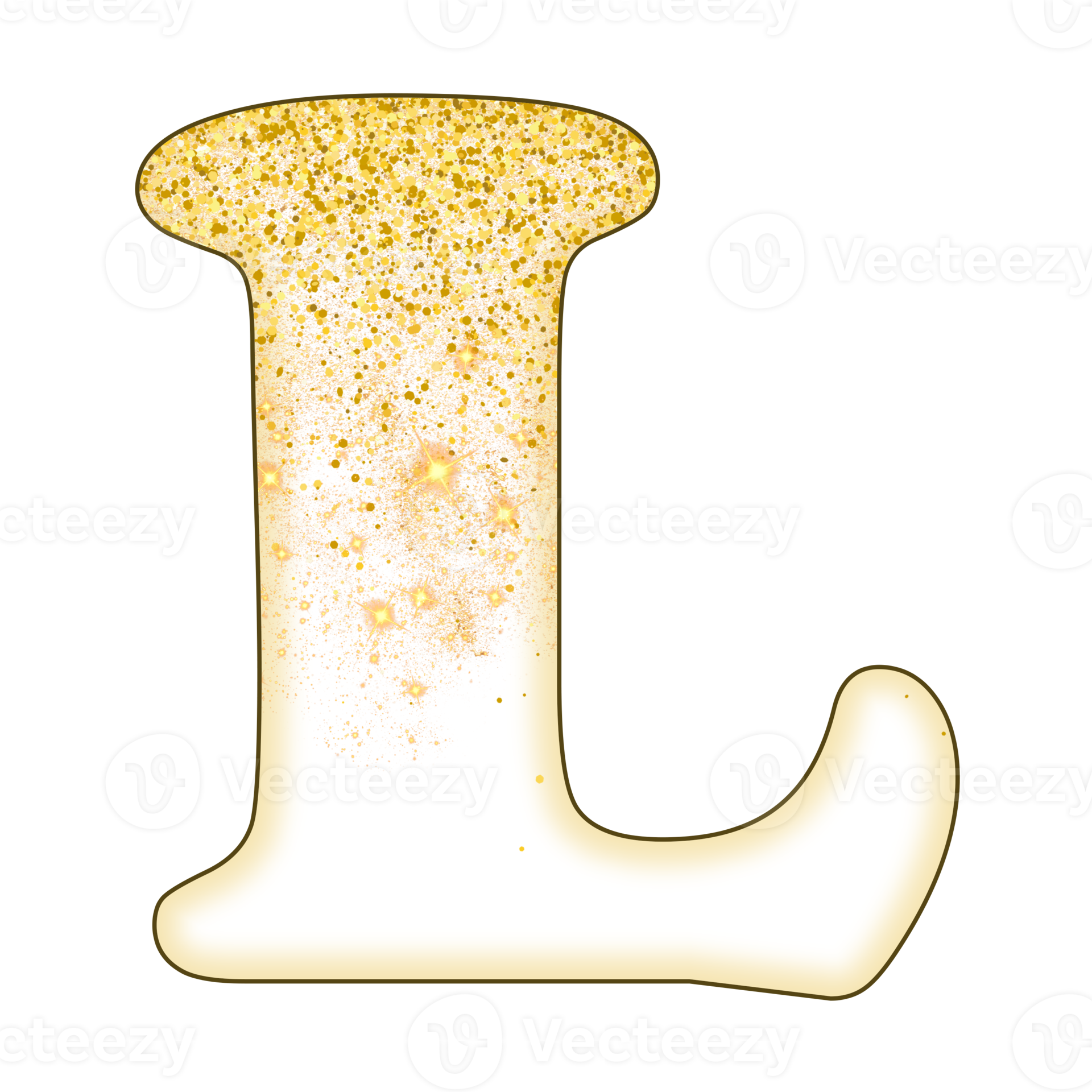 Half Gold Glitter Alphabet 16691970 PNG