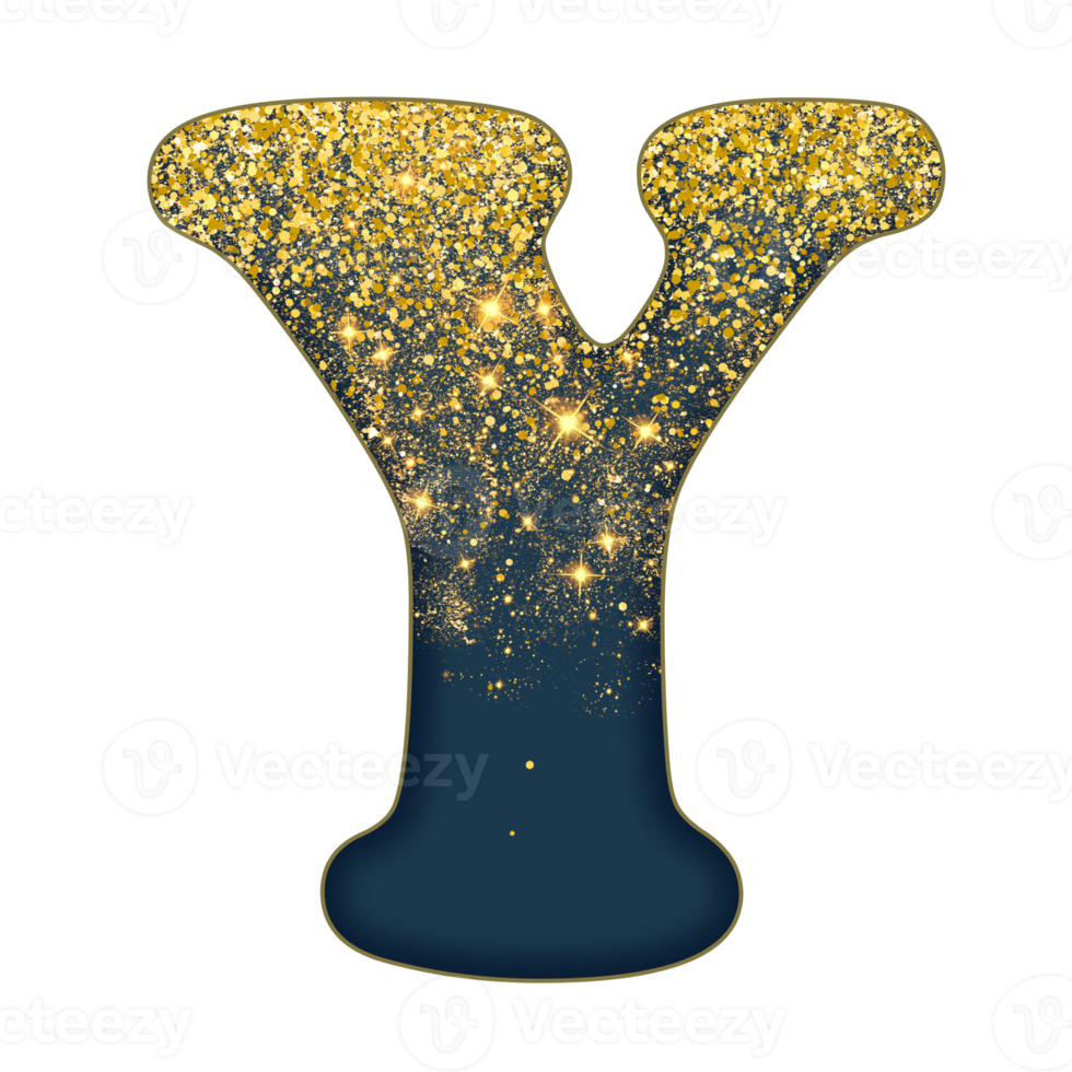 Half Gold Glitter Alphabet 16691990 PNG