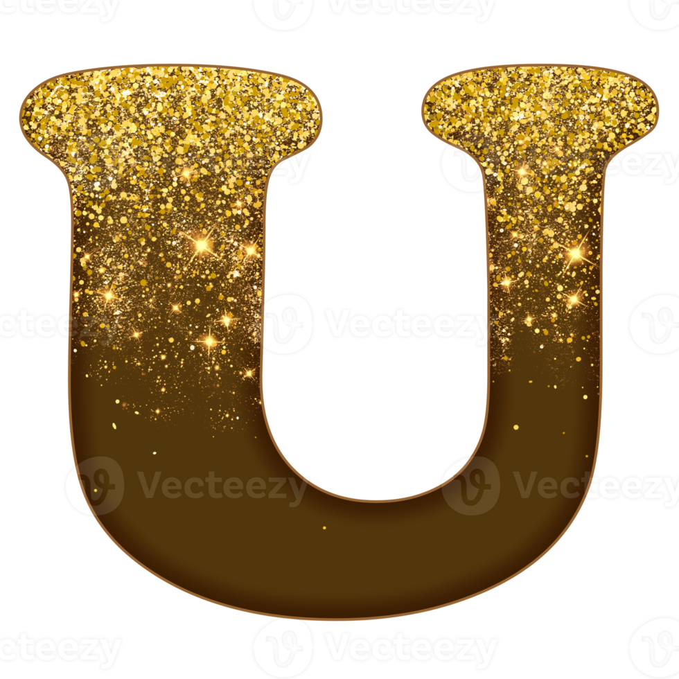 Half Gold Glitter Alphabet 16691994 PNG