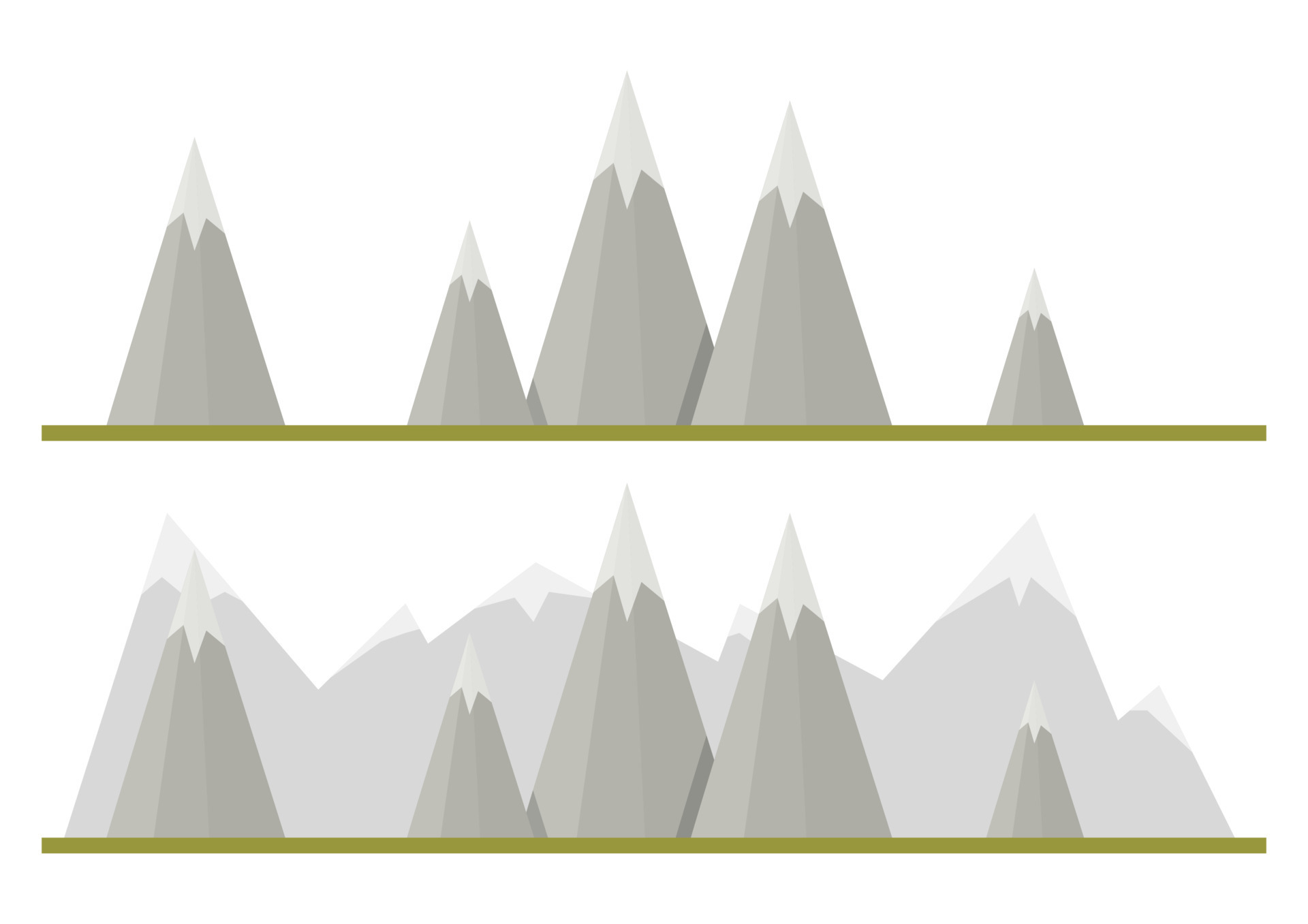Set of long gray geometric simple mountains 16698822 Vector Art at Vecteezy