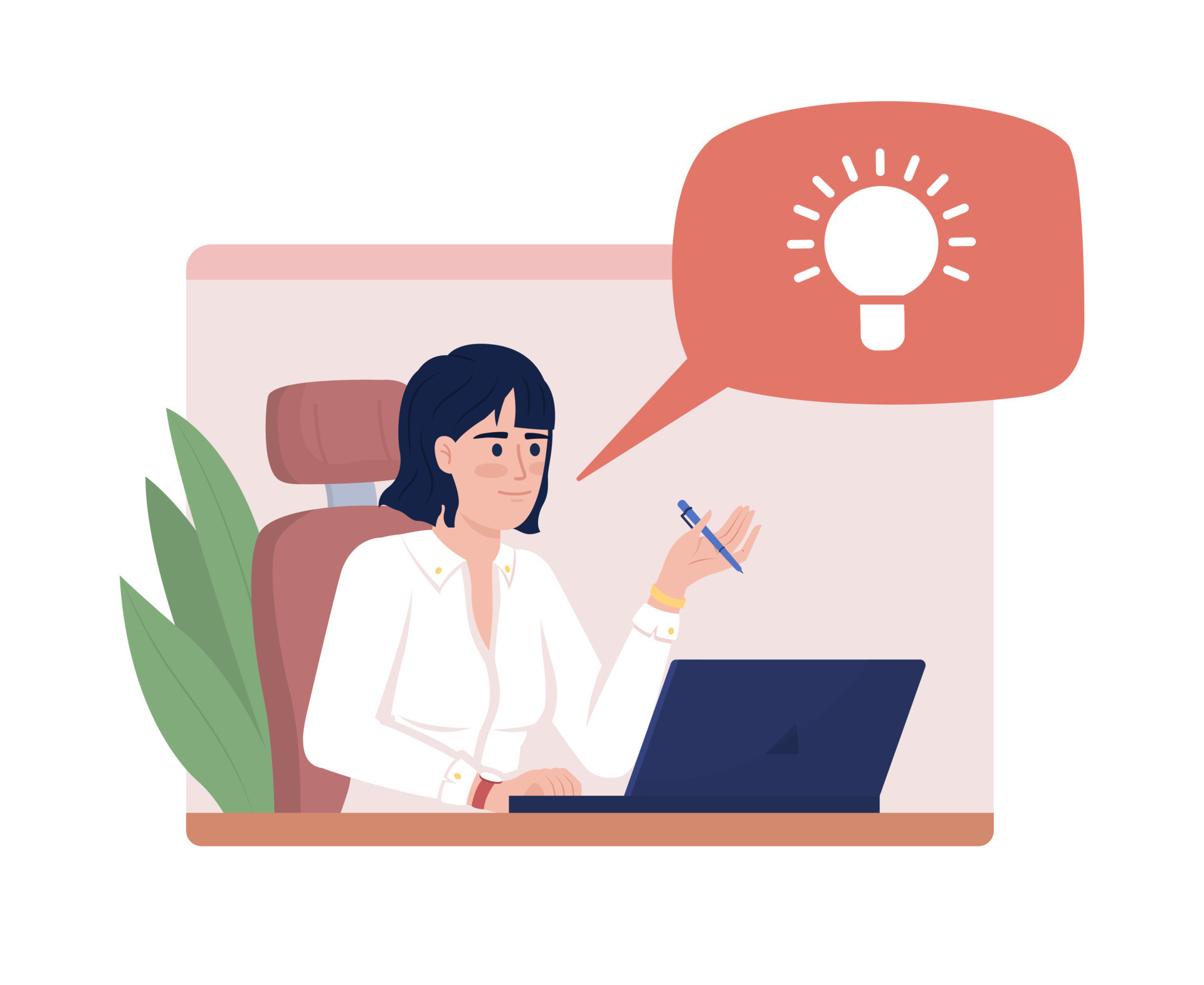 Generate ideas flat concept vector illustration. Online communication ... Generate ideas flat concept vector illustration. Online communication ...