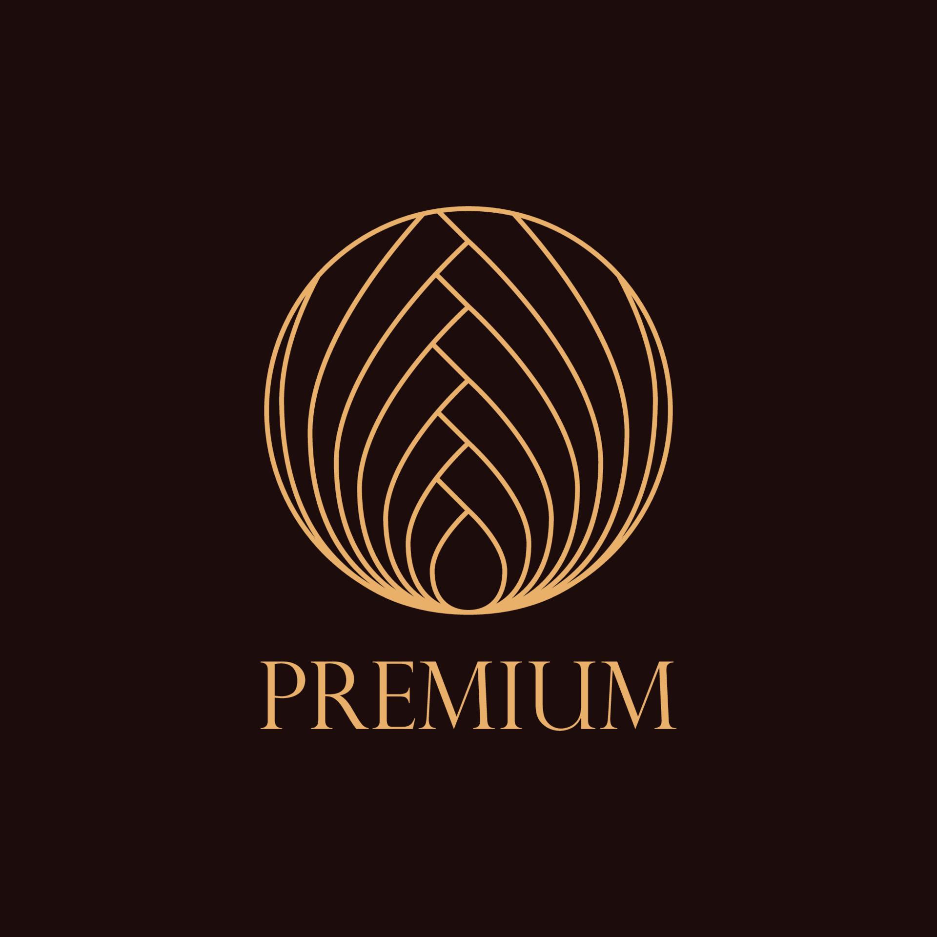 Luxury Layered Icon Floral Emblem Icon Golden Layers Premium Vector