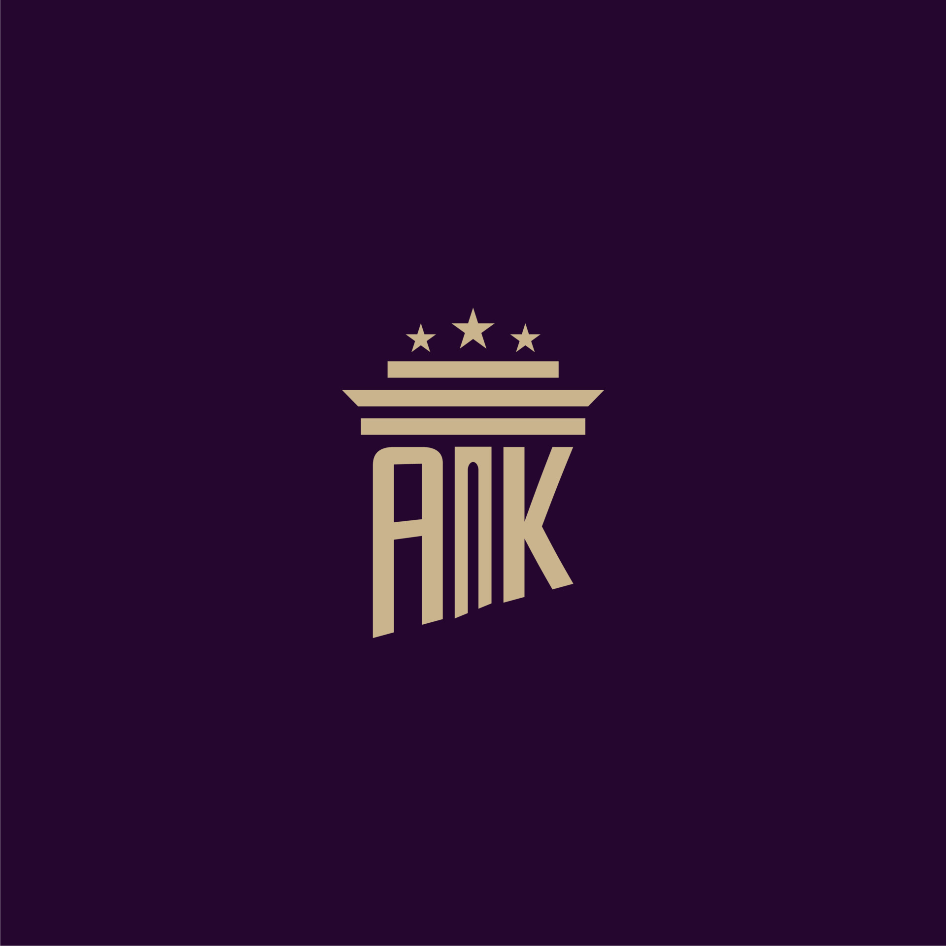 AK initial monogram logo design for lawfirm lawyers with pillar vector ... AK initial monogram logo design for lawfirm lawyers with pillar vector ...