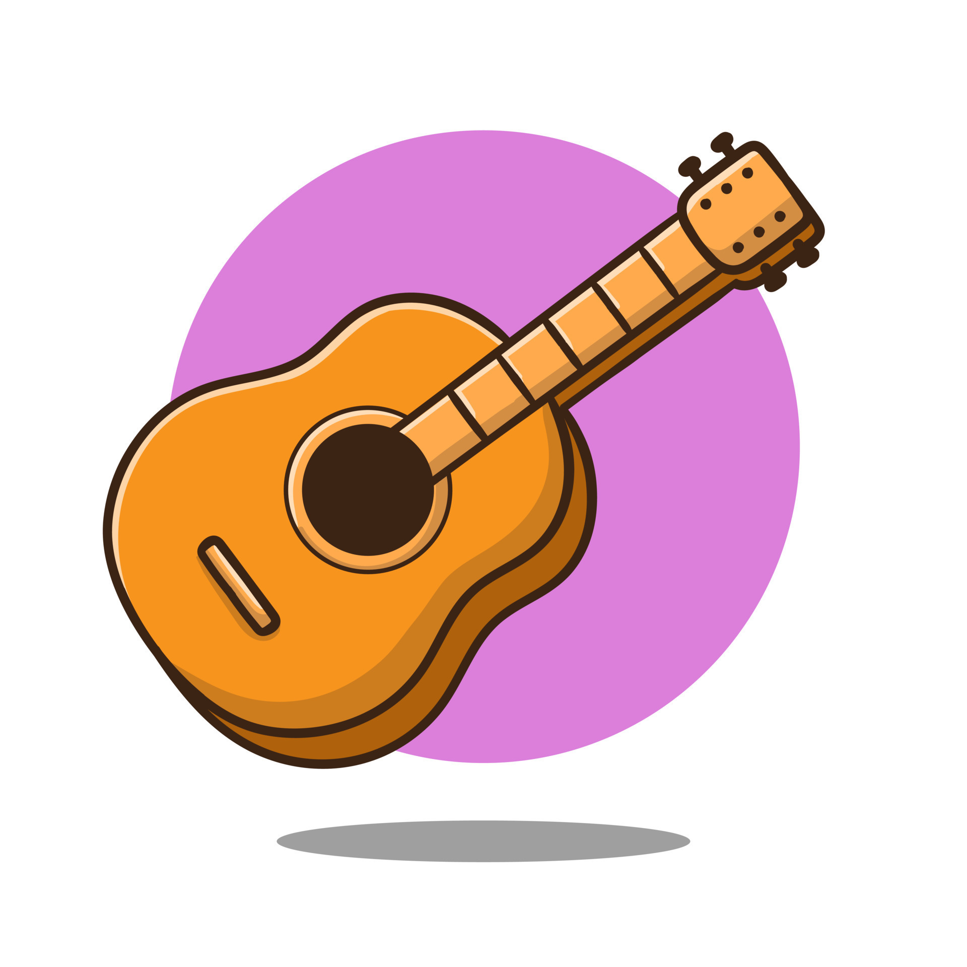 ilustración vectorial de dibujos animados guitarra acústica colorido ... ilustración vectorial de dibujos animados guitarra acústica colorido ...