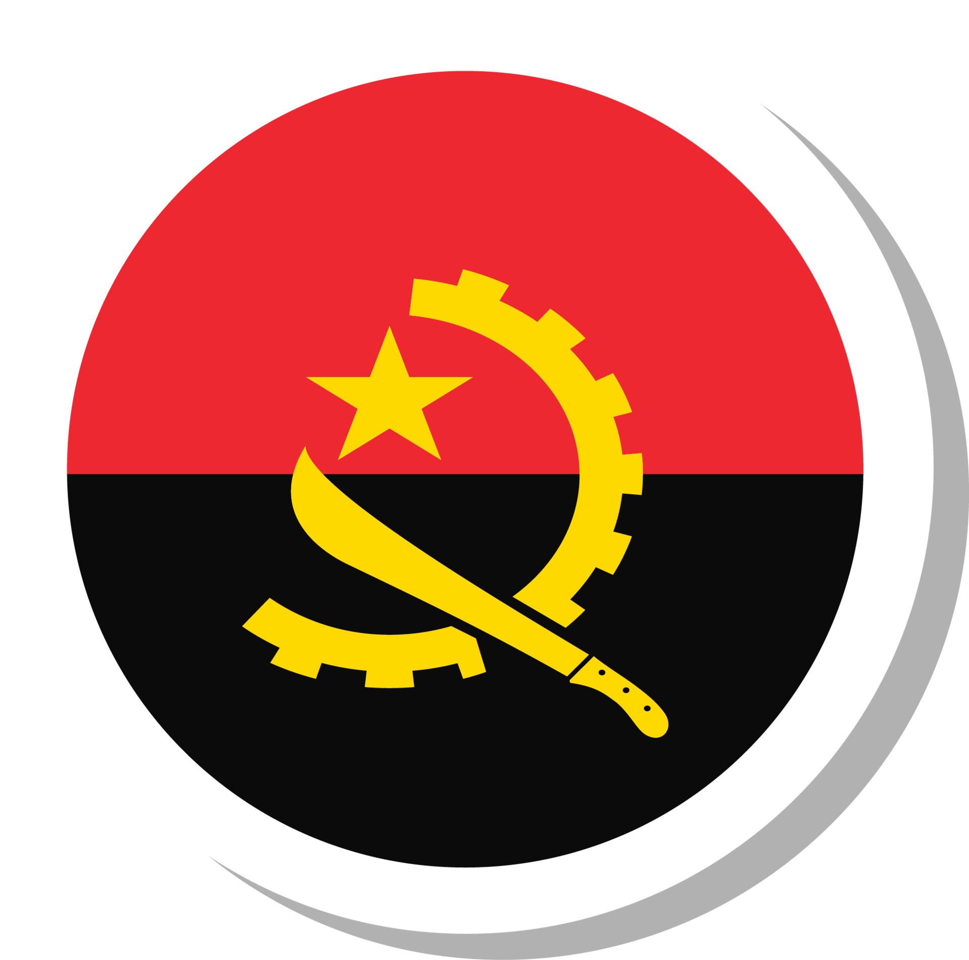 Angola flag circle shape, flag icon. 16707525 PNG Angola flag circle shape, flag icon. 16707525 PNG