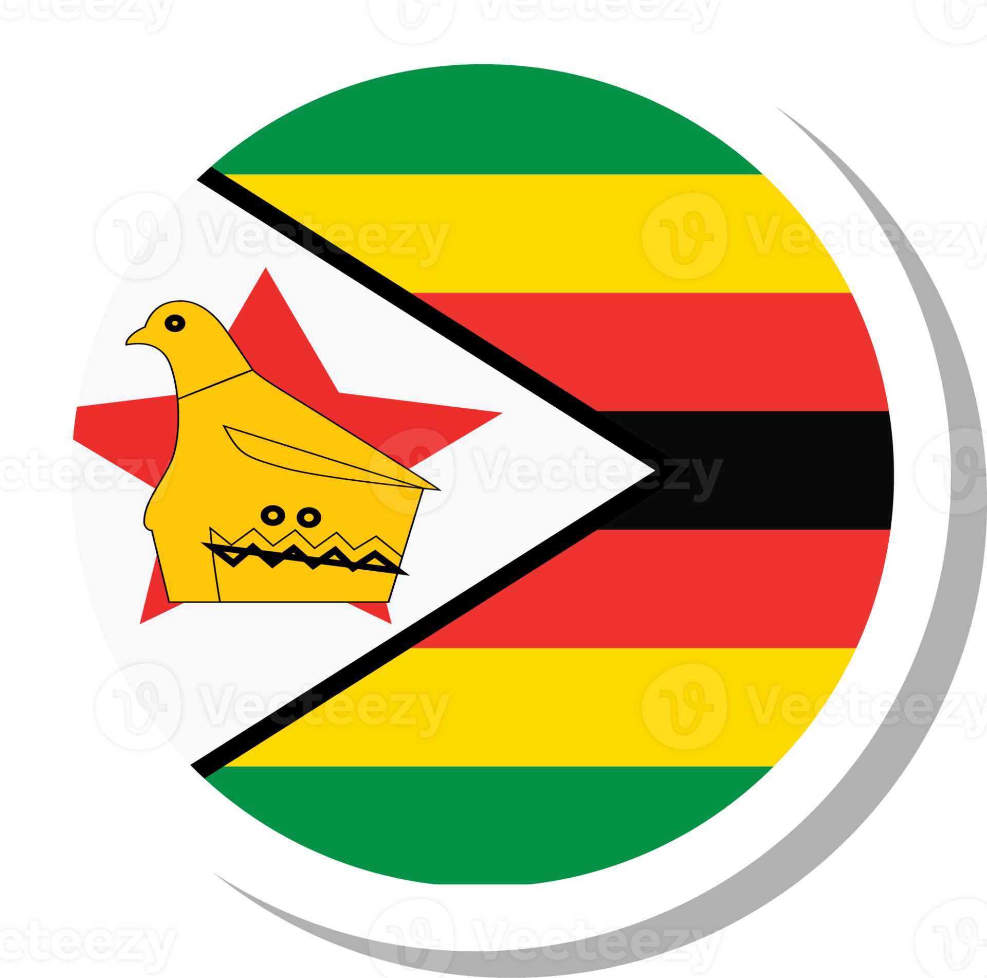 Zimbabwe Flag Circle Shape Flag Icon 16707539 Png