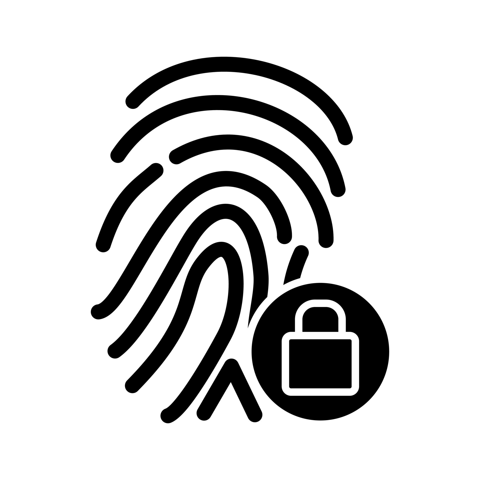 Fingerprint Lock Vector Icon 16708176 Vector Art At Vecteezy