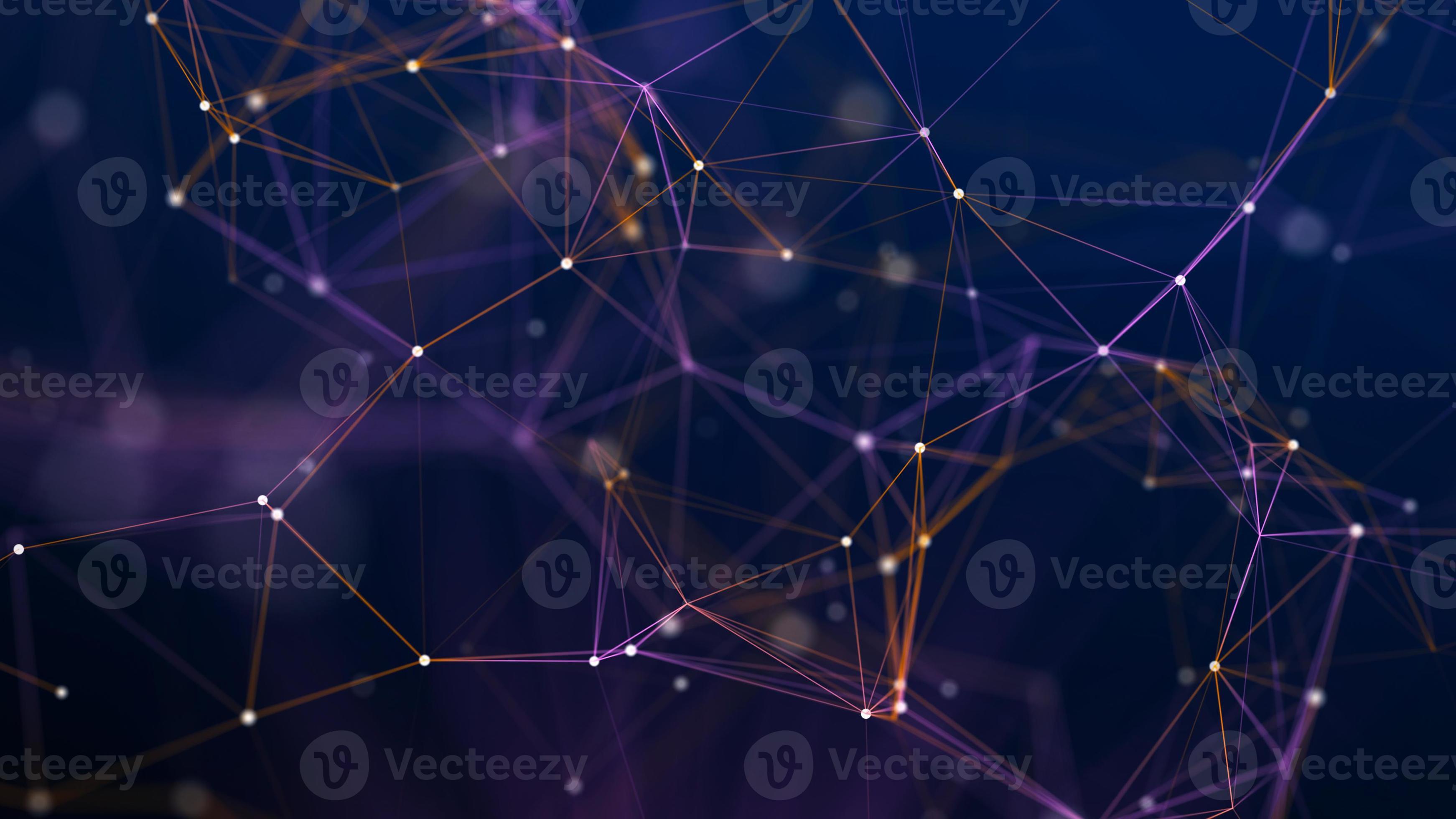 Abstract blue background with moving lines and dots. Network connection. Worldwide Internet ...