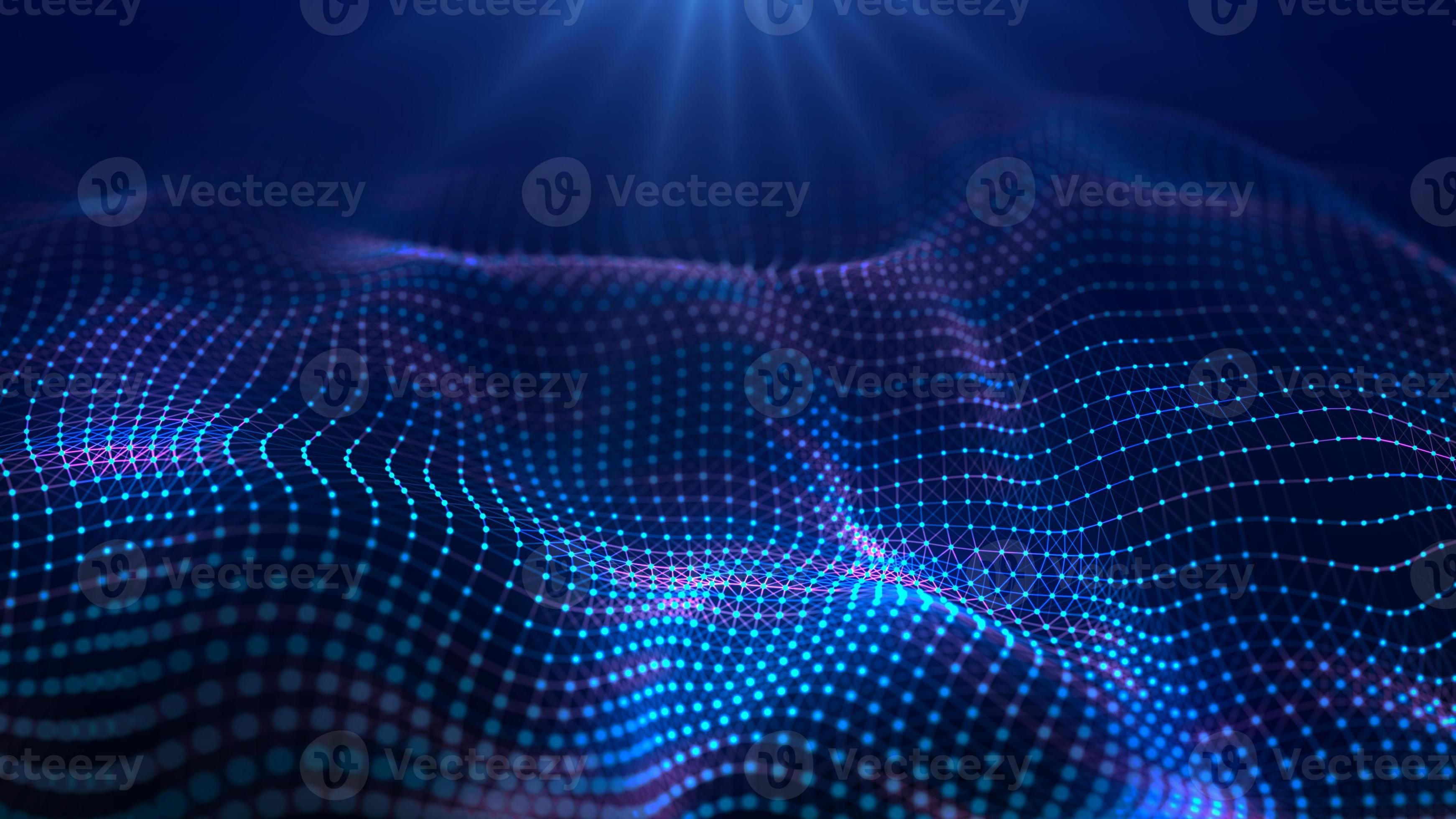 Futuristic glowing wave. The concept of big data. Network connection ...