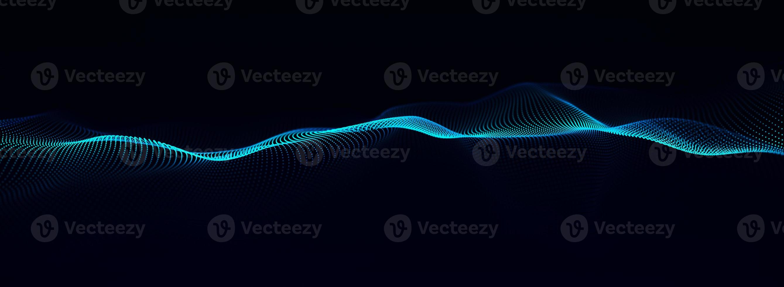 Futuristic blue particle wave. The concept of big data. Network ...