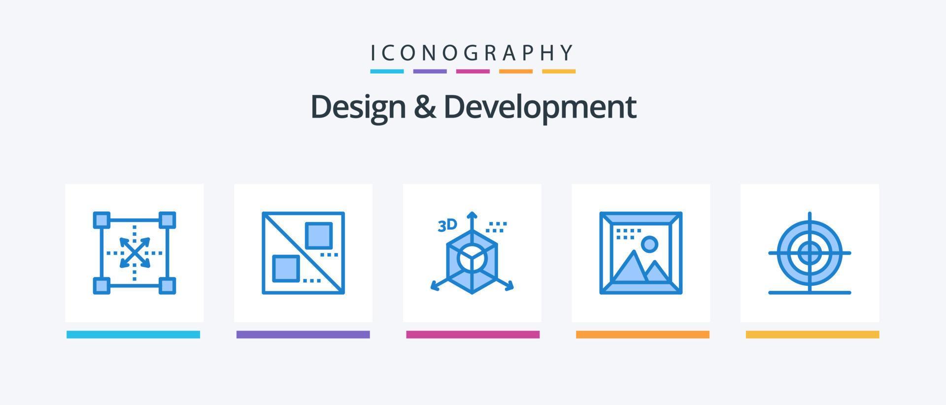Design And Development Blue 5 Icon Pack Including Programing Development Coding Design