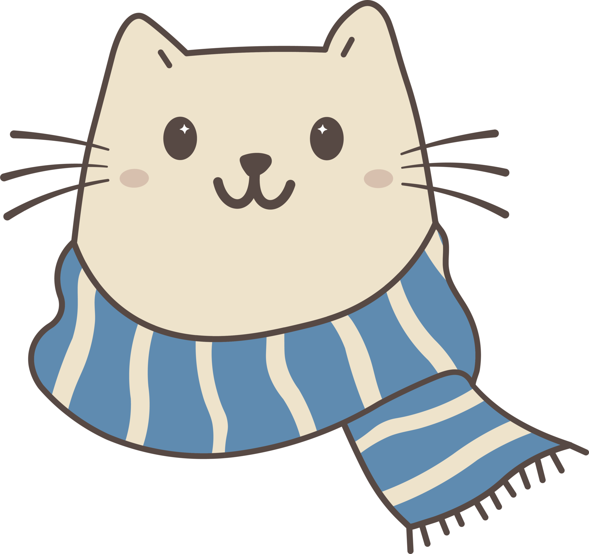 Cute Cat With Winter Scarf 16712868 Png